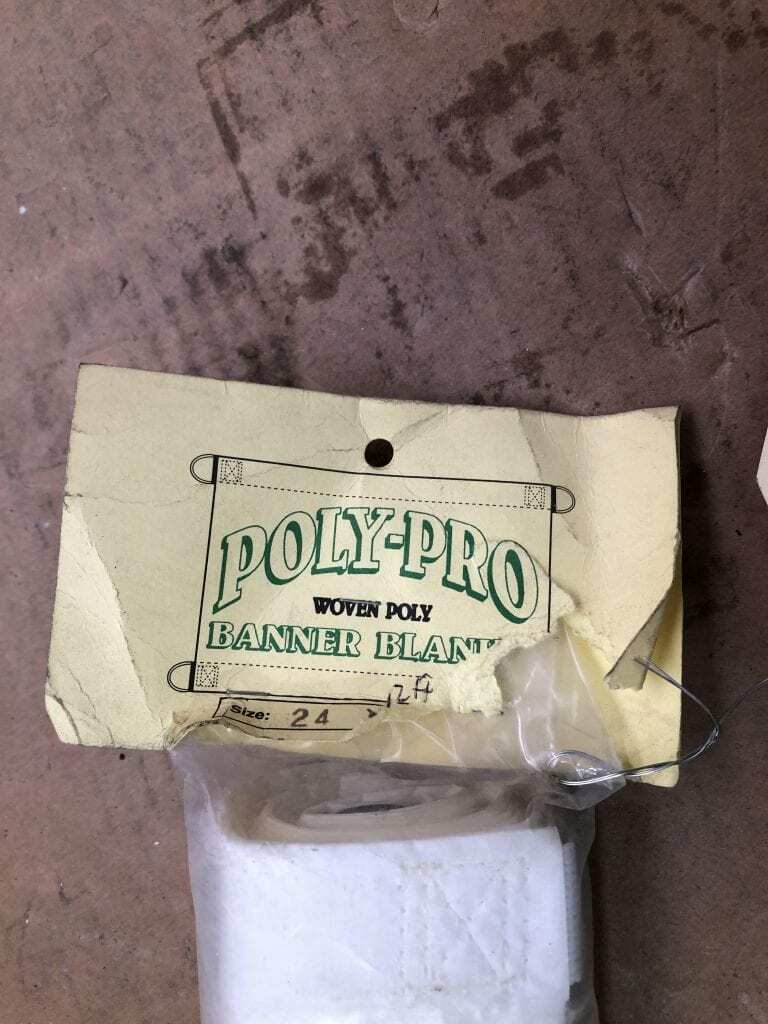 Poly-Pro 24″ X 12′ White Blank Woven Poly Banner -NIB – Moses B. Glick