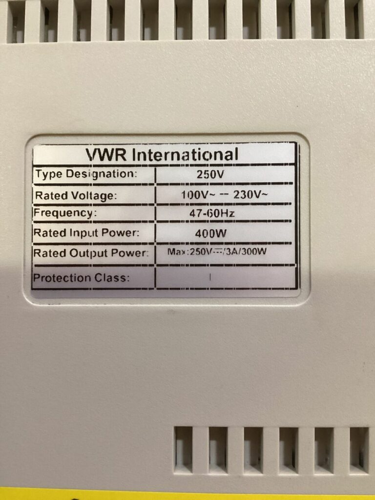 VWR 250V Electrophoresis Power Source ; 115/230V input – Moses B. Glick