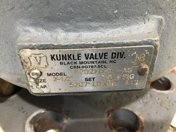 Kunkle Valve 6252FLJ01-AS 2-1/2″ Flgd Iron Body Pressure Relief Valve ...