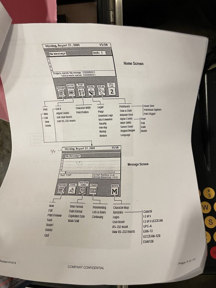 MARSH 29902 VideoJet PatrionPlus Barcode Label Printer Operator ...