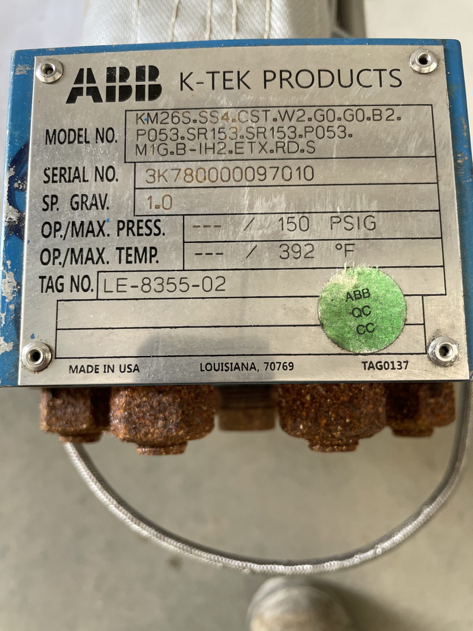 ABB K-TEK KM26S Series Stainless Magnetic Liquid Level Gauge 150PSIG ...
