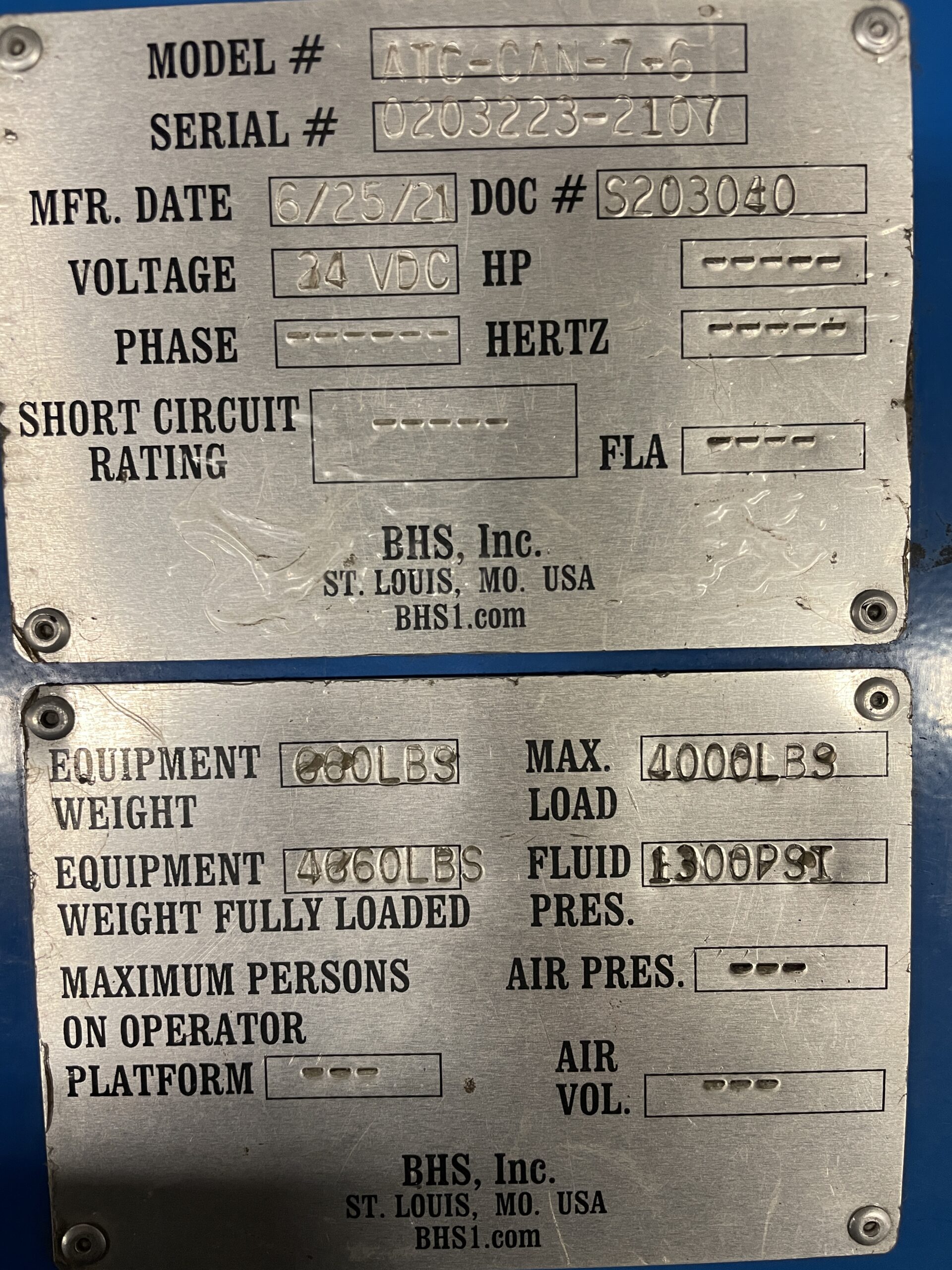 BHS ATC-CAN-7-6 24” Automatic Battery Transfer Carriage / Cart 24VDC ...