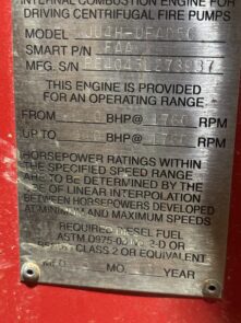 Patterson JU4H-UFAD5G Fire Pump 8″ x 6″ 1500 GPM Fire Suppression ...