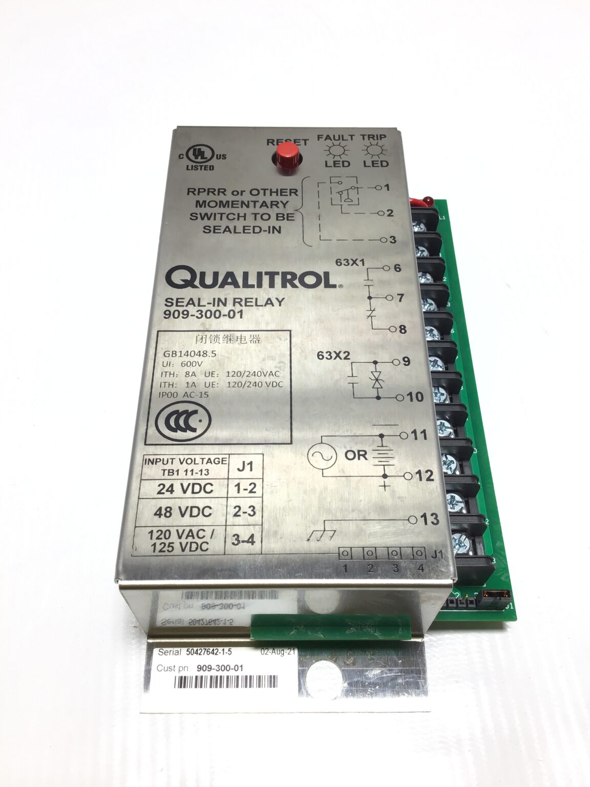 Qualitrol 909-300-01 – GB14048.5 Seal-In Relay Screw Terminal 120 ...