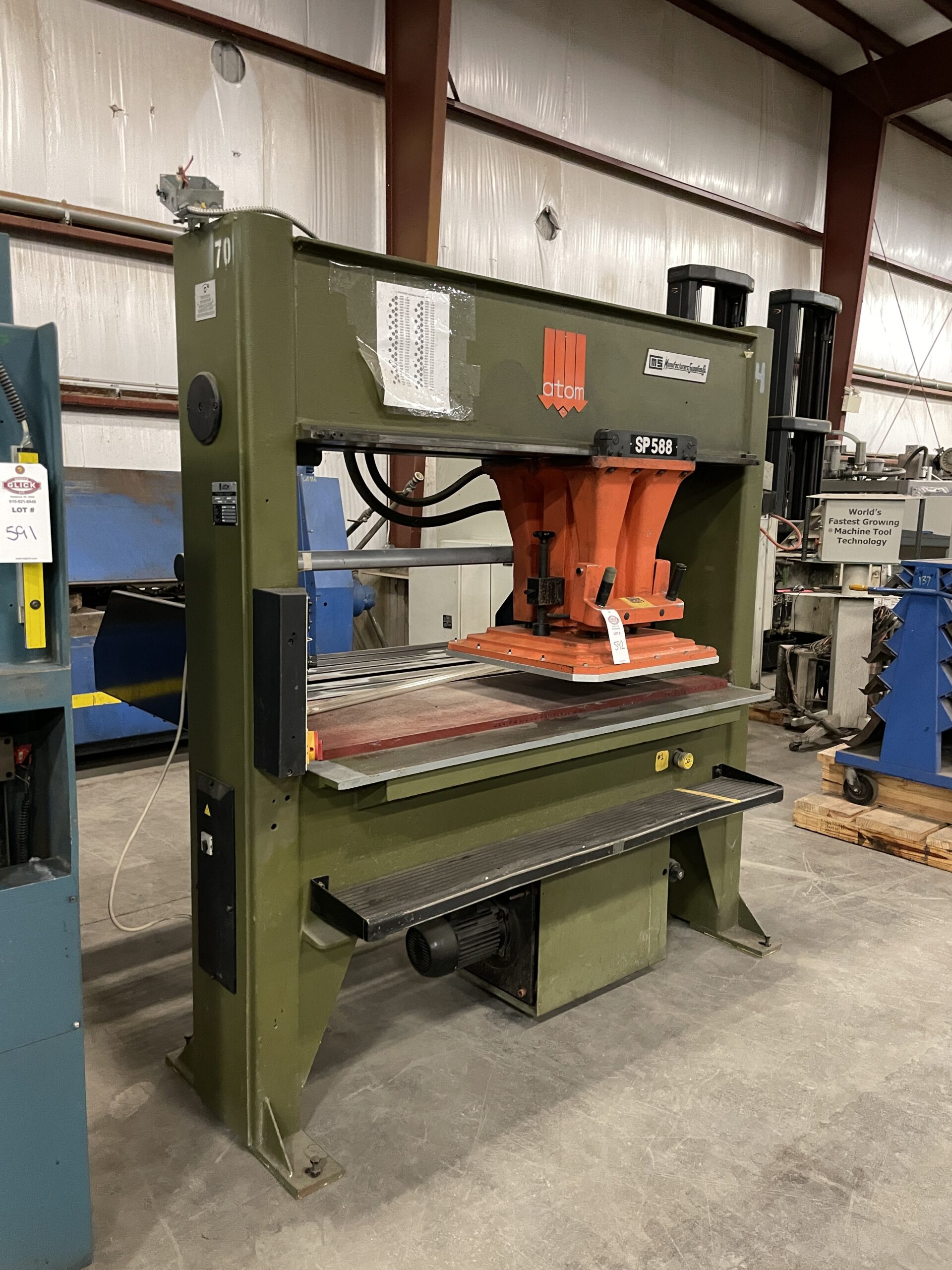 Atom SP588 Oildynamic 25 Ton Traveling Head Cutting Press w/ Movable Trolley – Moses B. Glick