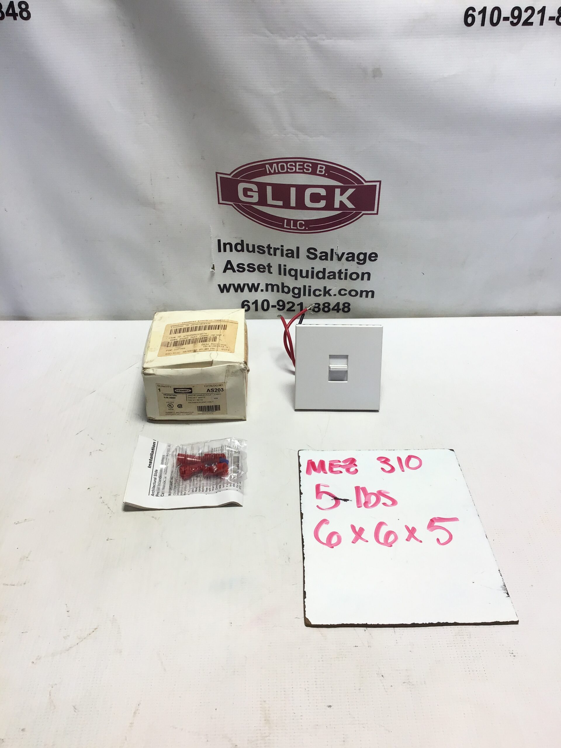 Hubbell AS203 Architectural Slide Dimmer 2000W Single Pole 3 Way Preset ...