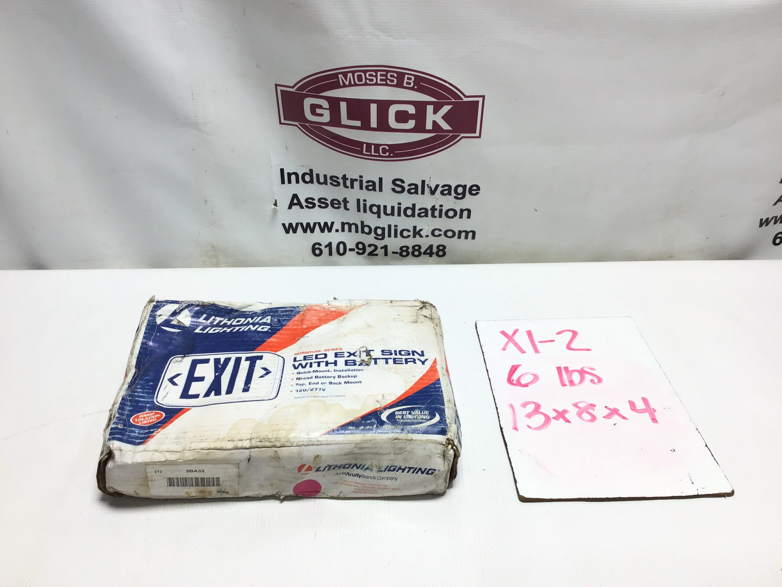 Quantum 3BA32 Lithonia Lighting Led Exit Sign With Battery 120/277V ...