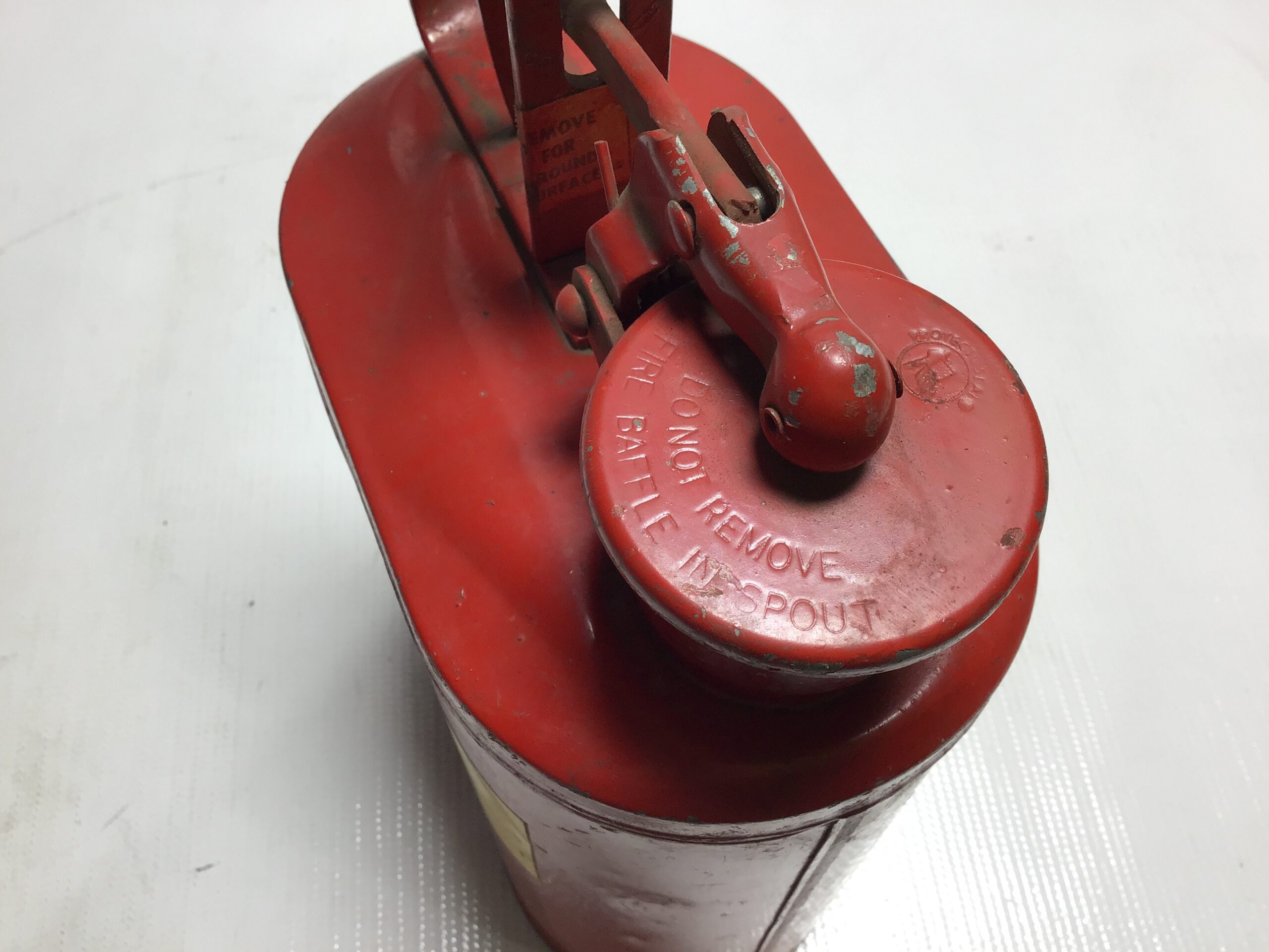 Naptha Vintage Red Metal Safety Can For Flammables Flame Arrester ...