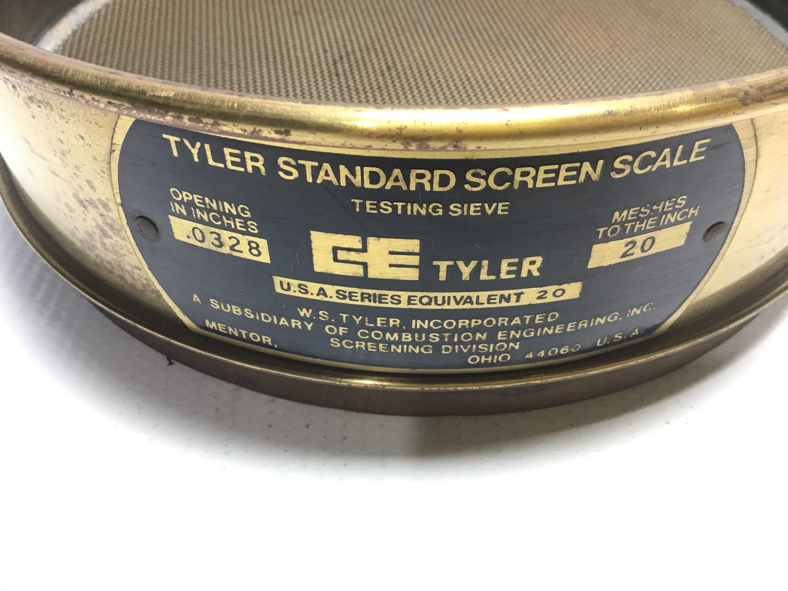 WS Tyler Standard Screen Scale Testing Sieve 20 Mesh .0328 Opening ...