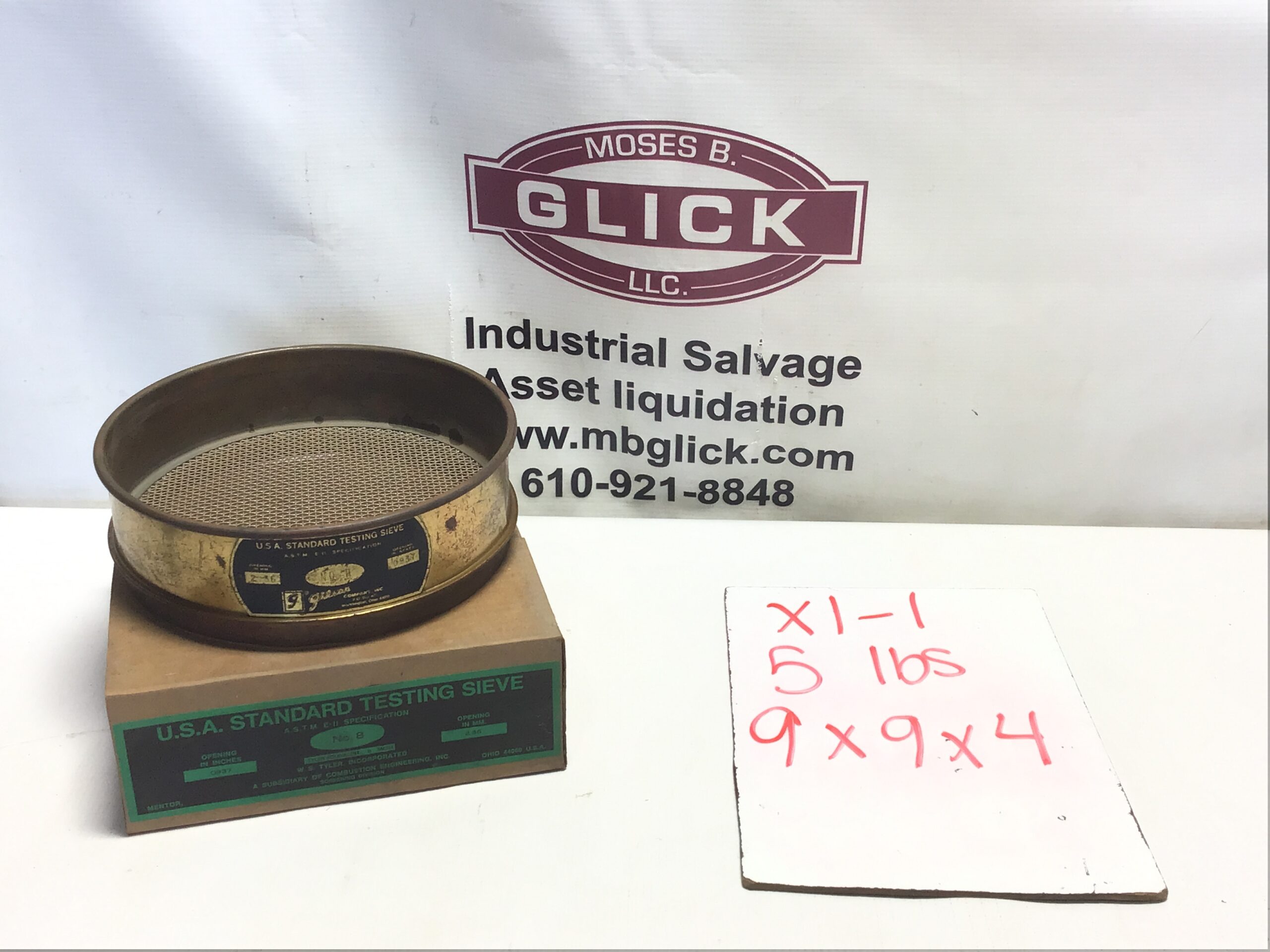 WS Tyler Standard Screen Scale Testing Sieve 8 Mesh .0937 Opening ...