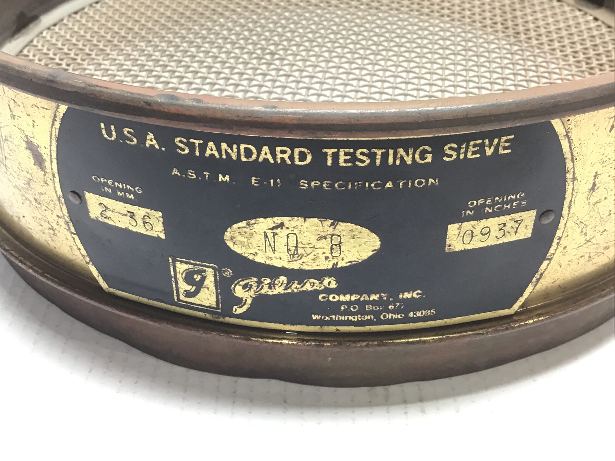 WS Tyler Standard Screen Scale Testing Sieve 8 Mesh .0937 Opening ...