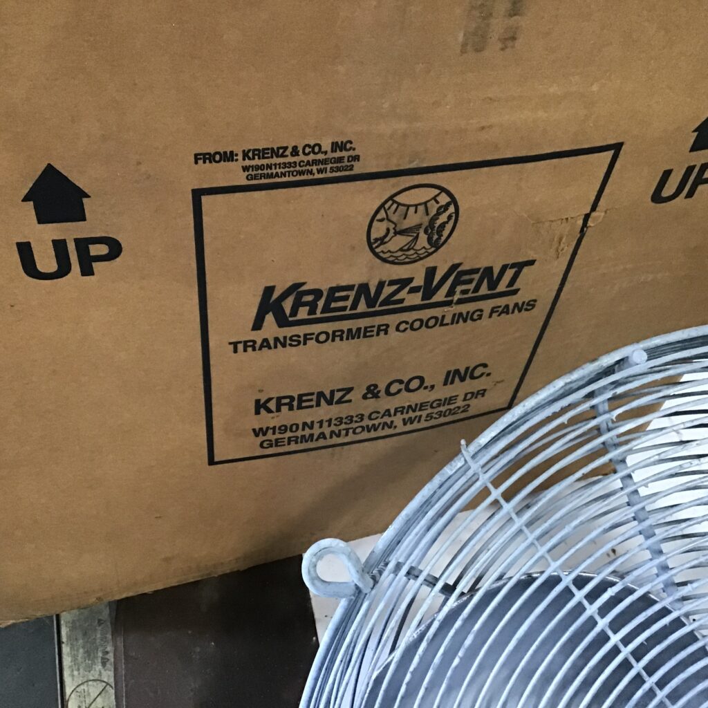 Krenz-Vent F24-A8180 Transformer Cooling Fan 1750 RPM 1/2 HP 60 Hz 208 ...