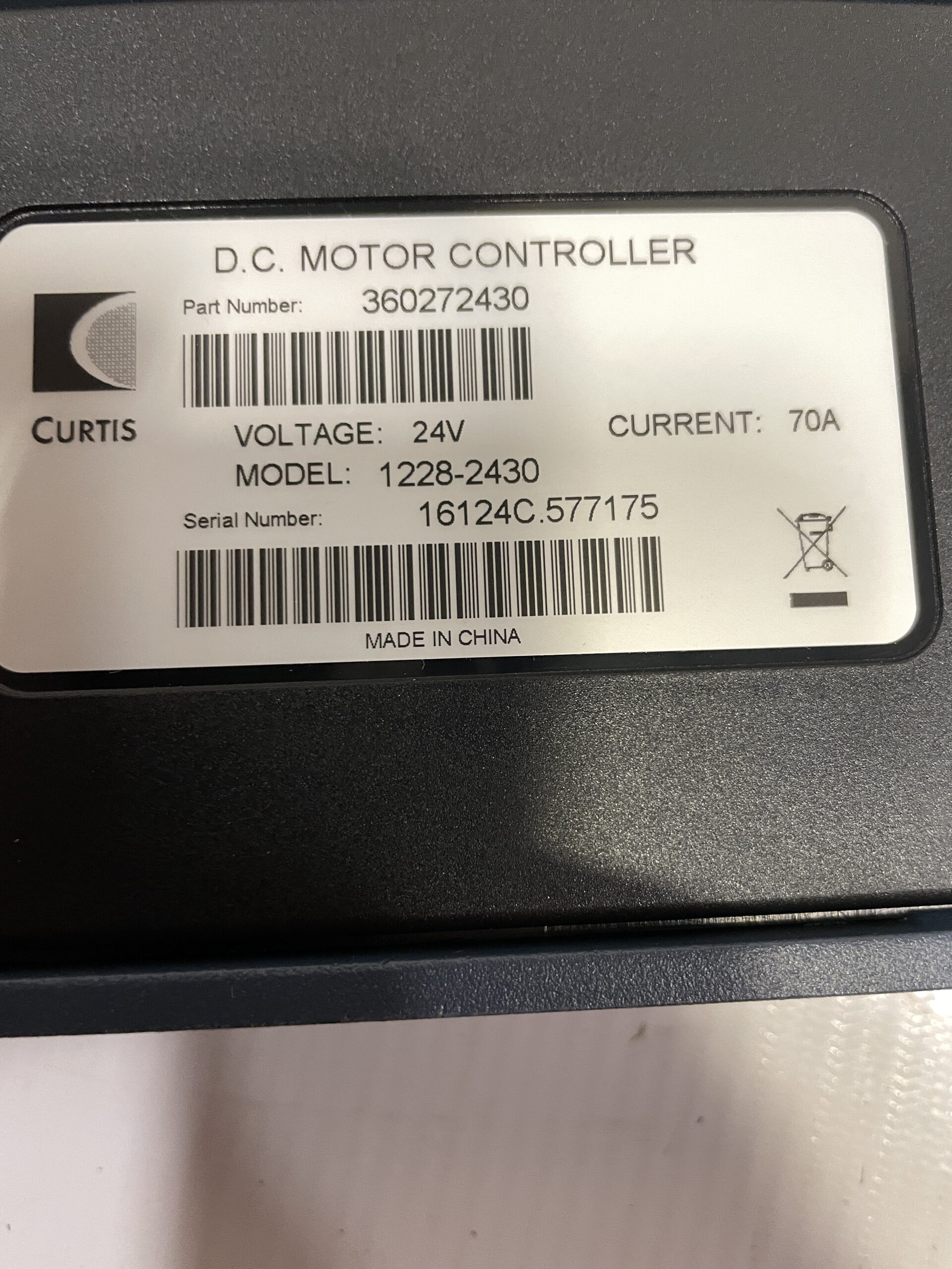 Curtis 1228-2430 DC Motor Controller 360272430 70A 24V -NIB – Moses B ...
