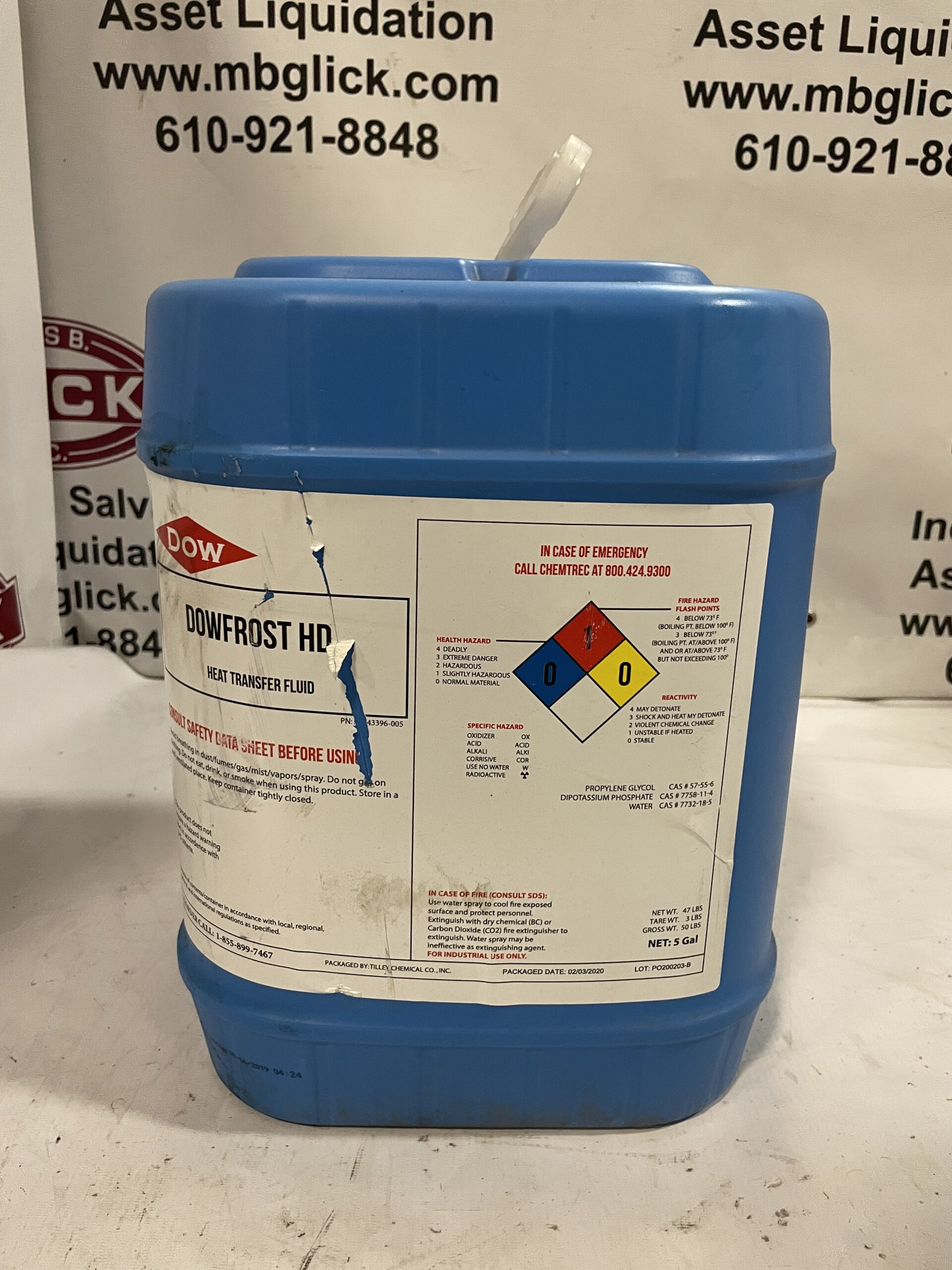Dow DOWFROST HD Propylene Glycol Heat Transfer Fluid 5 gallon – Moses B. Glick