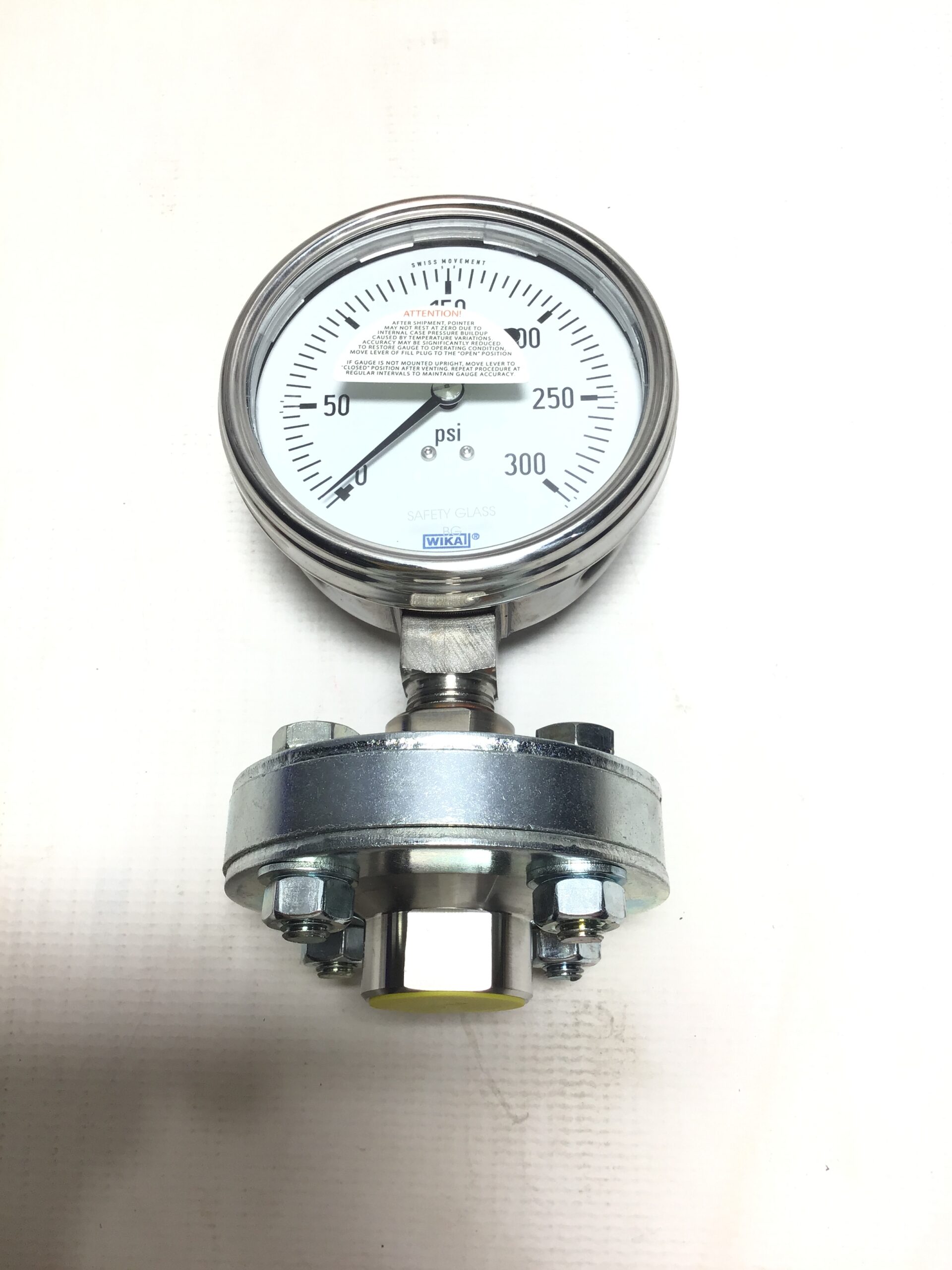 Wika 990.13 Pressure Gauge 0-300 PSI Stainless Steel Case Screwed ...