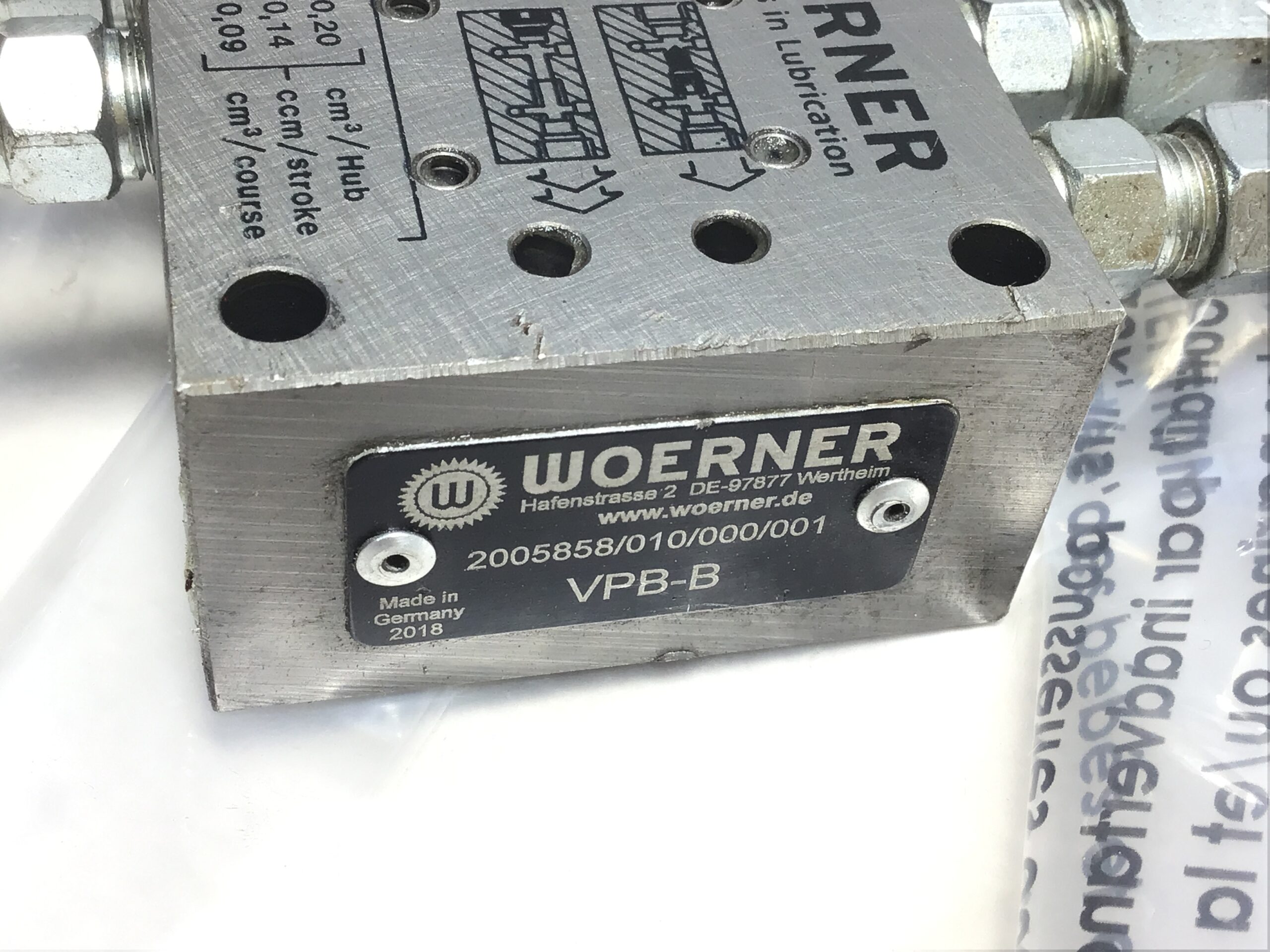 WOERNER VPB-B Hydraulic Valve Manifold Progressive Lubrication ...