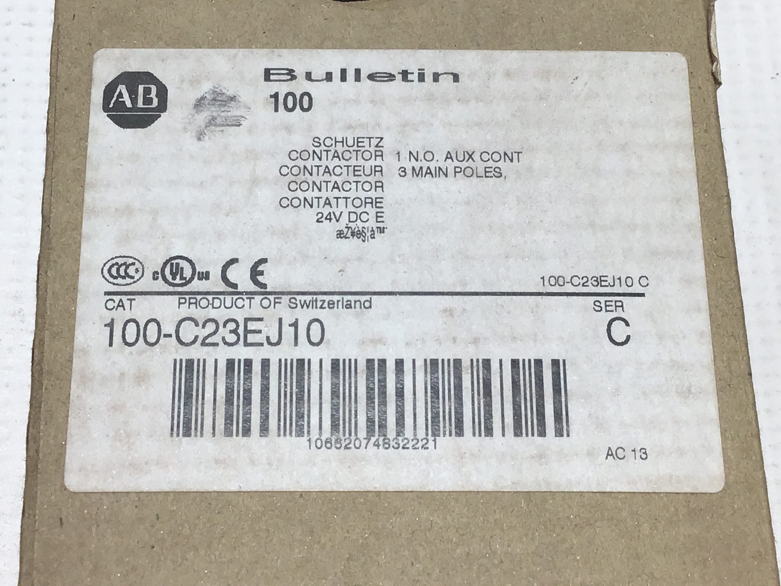 Allen-Bradley 100-C23EJ10 Contactor Ser C 6kV AC-1 690V 32A AC-12 20A ...