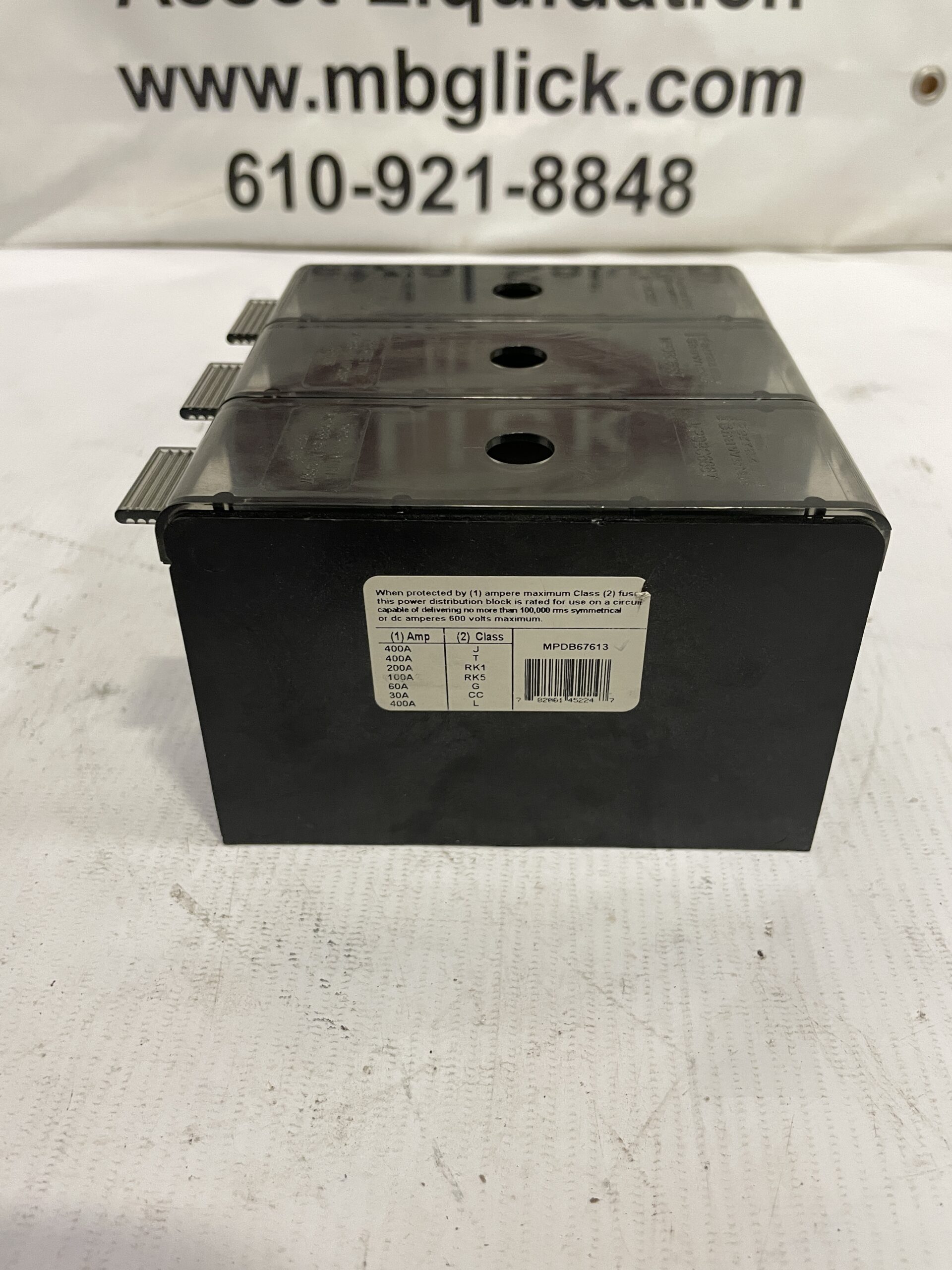 Ferraz Shawmut MPDB67613 3 Pole Power Distribution Block 600V 270A 3PH ...