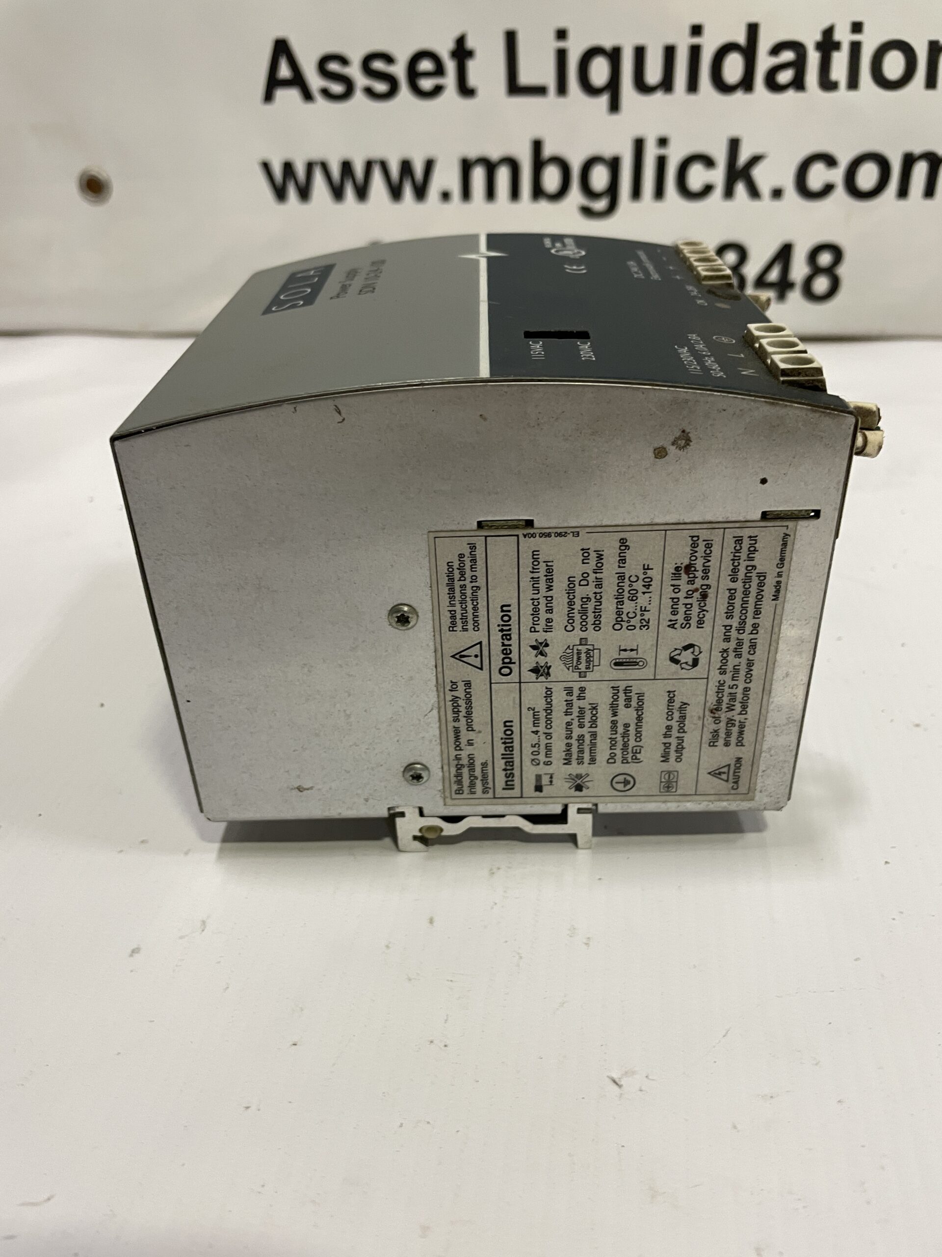 SOLA SDN 10-24-100 Switching Power Supply 24V 115/230V – Moses B. Glick