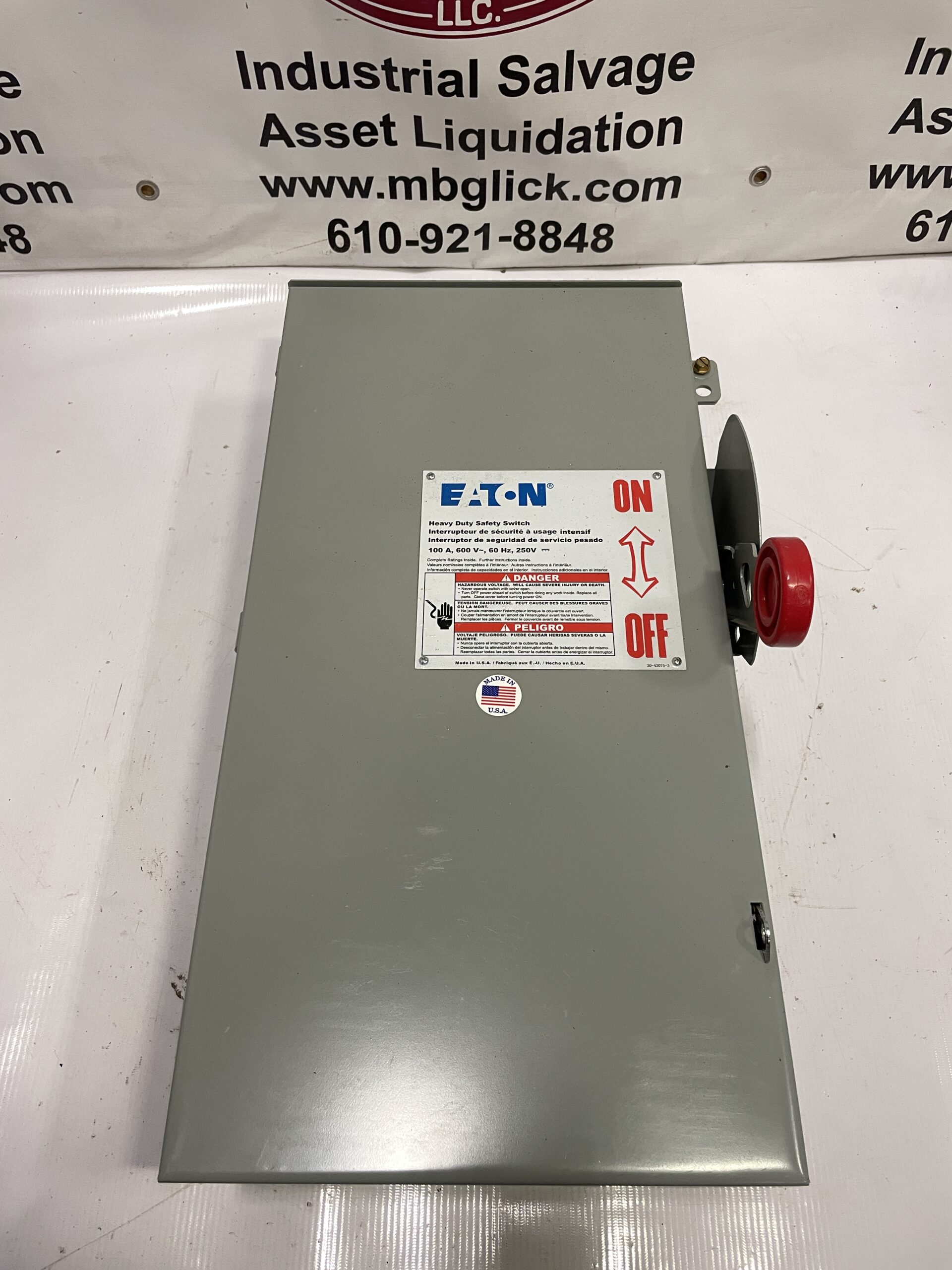 Eaton DH363URK 100A 3 Pole NEMA 3R Non-Fusible Safety Disconnect Switch ...