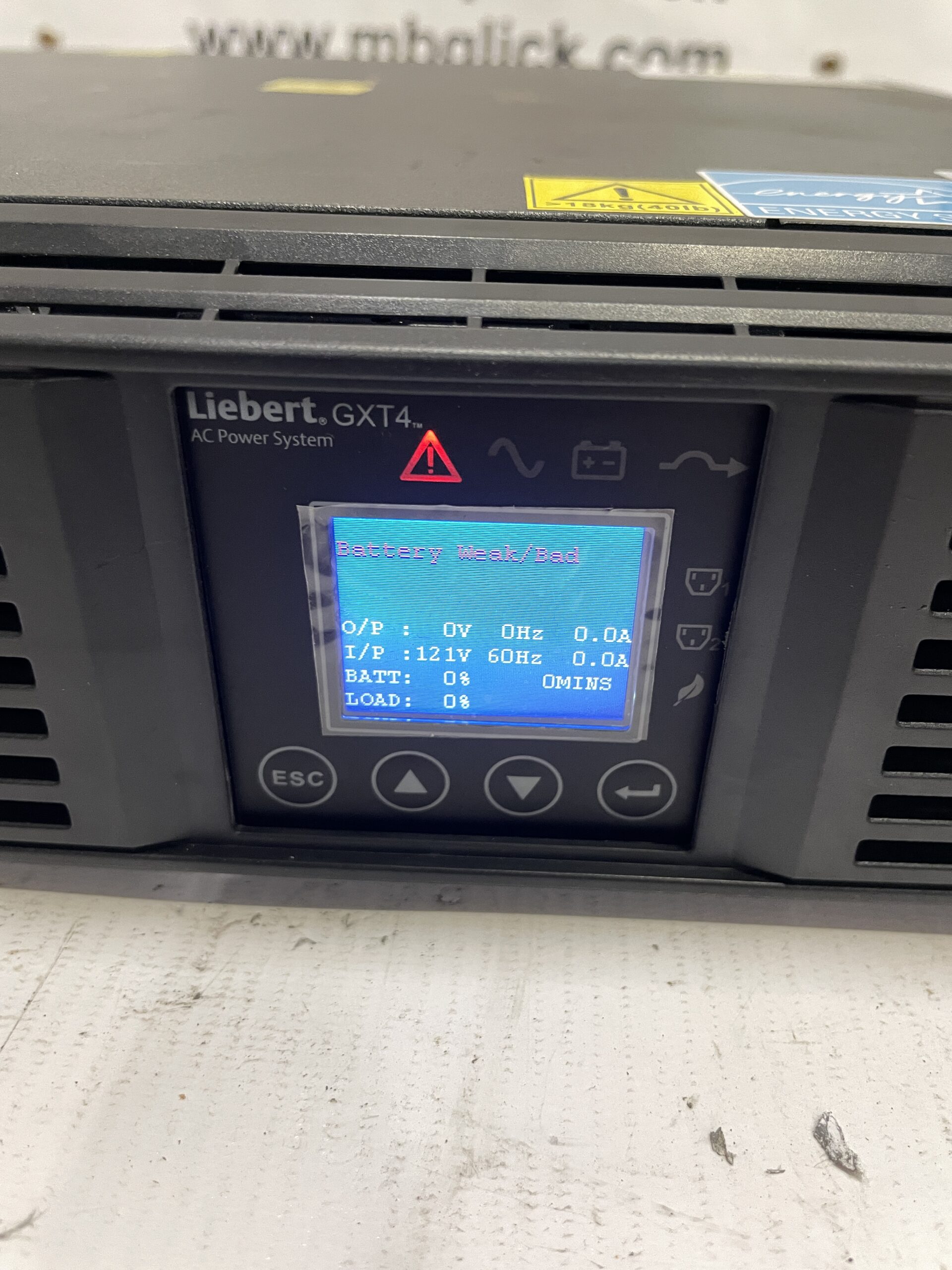 Emerson Liebert GXT4-1000RT230 Online Double Conversion UPS 200/208/220 ...