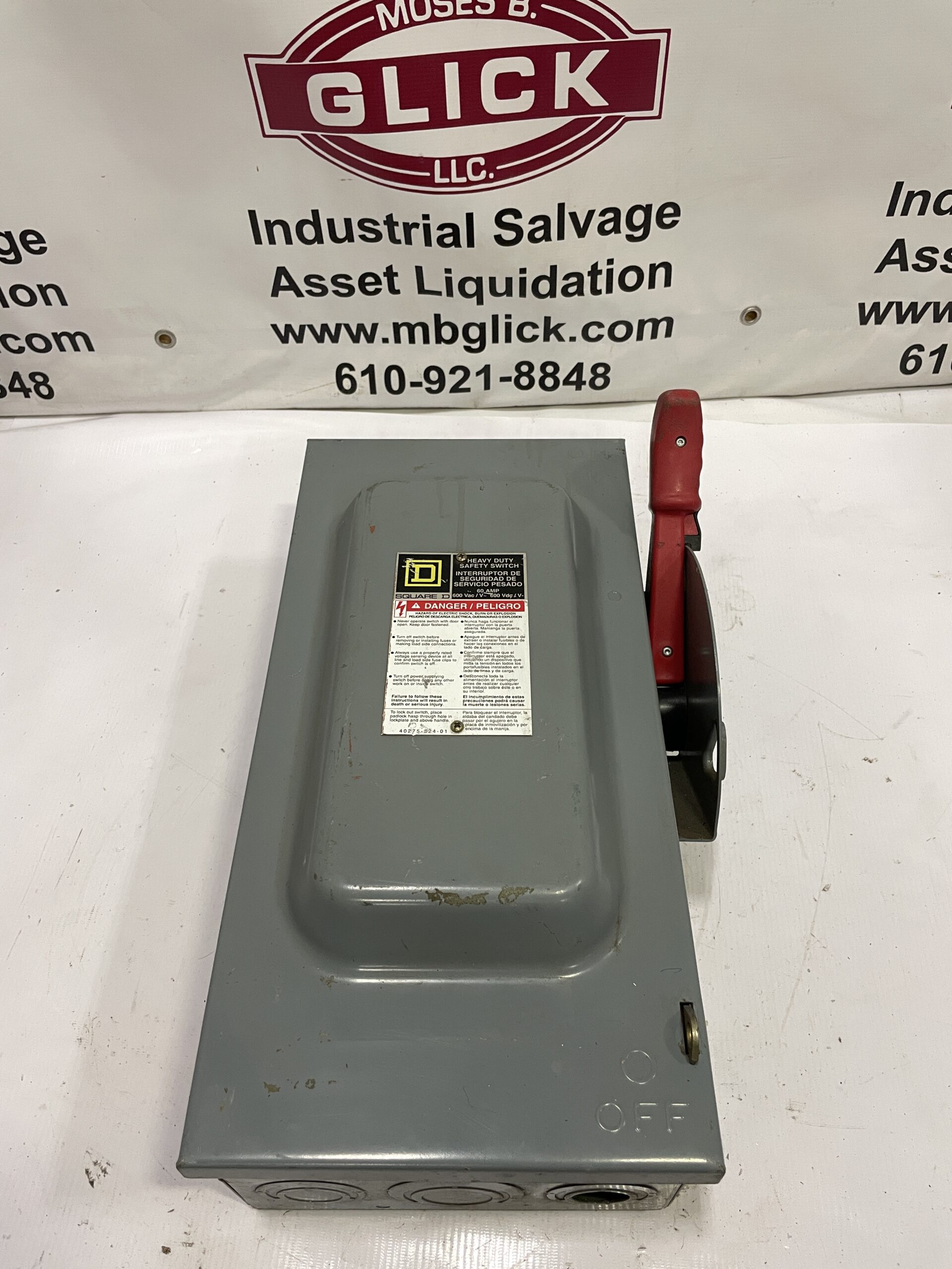 Square D HU362 60A 3 Pole Non-Fusible Safety Disconnect Switch 600V ...