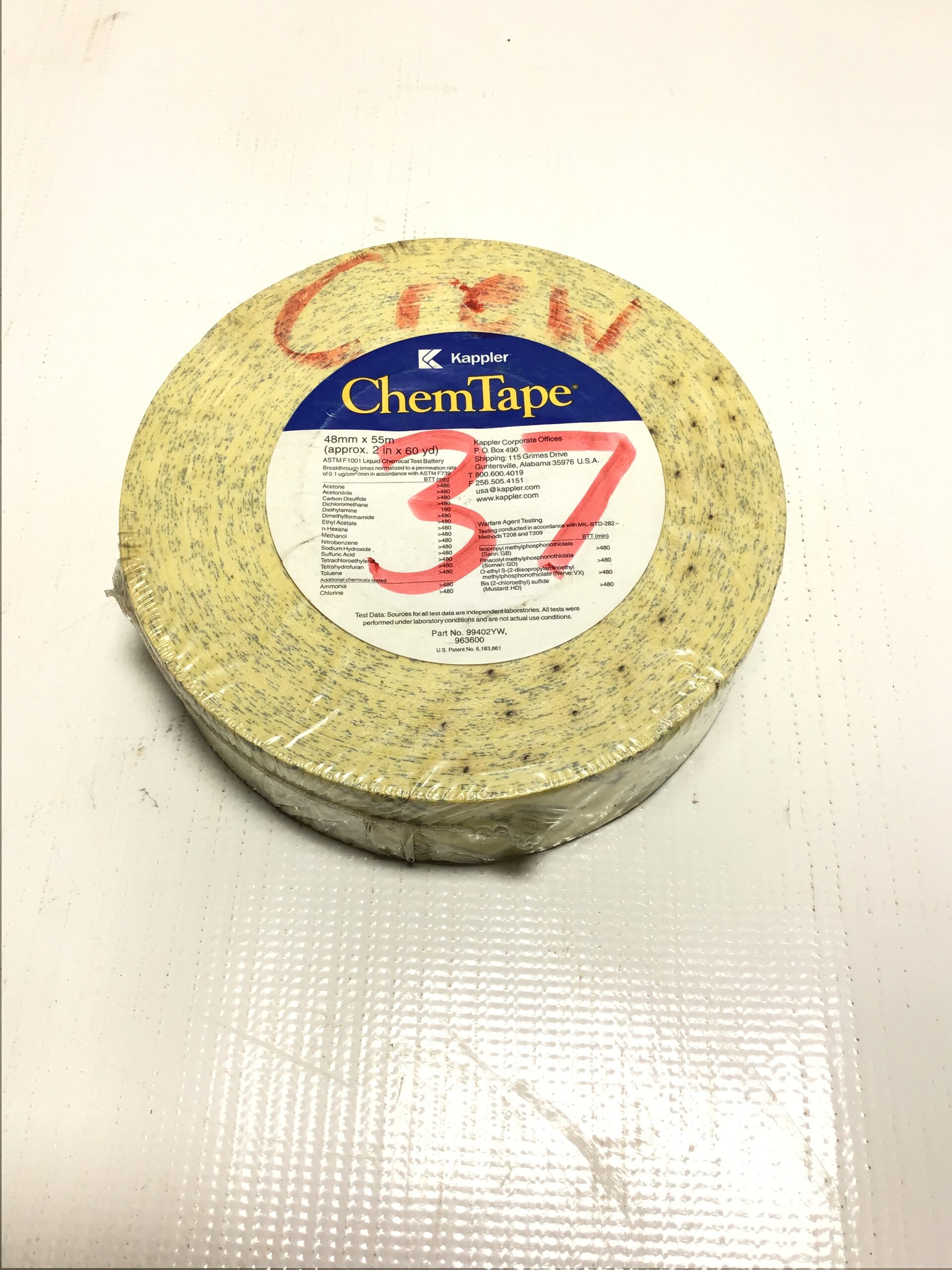 Kappler 99402YW Chemical Resistant Tape 48mm x 55m (2in x 60yd) – Moses ...