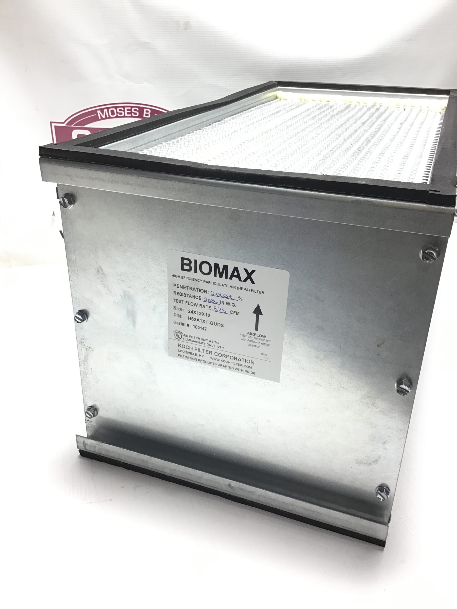 Koch H62A1X1-GUDS Biomax High Efficiency Particulate Air Filter Test ...