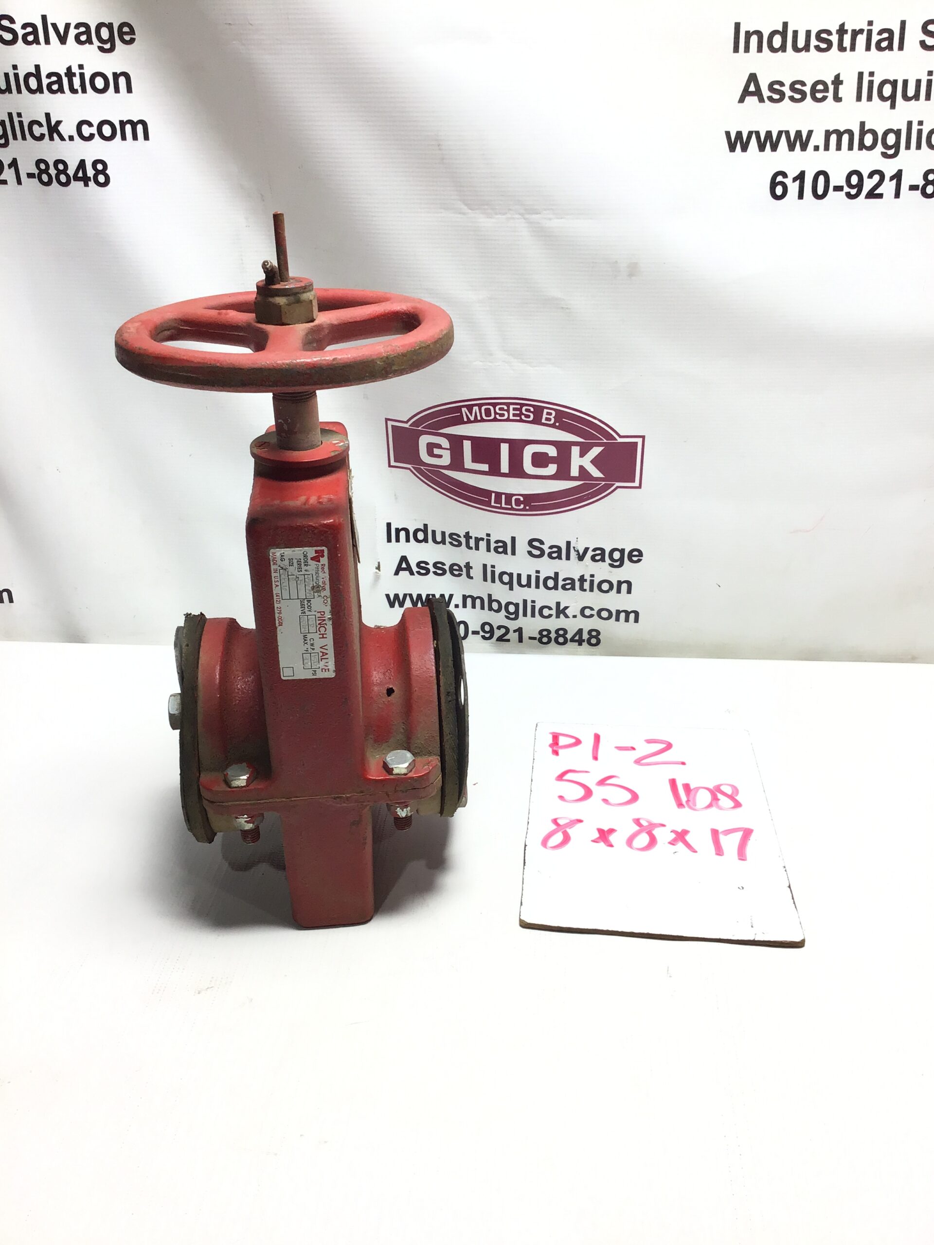 Red Valve 956193 Manual Pinch Valve Size 2 Series 75 CWP 150PSI 300°F ...