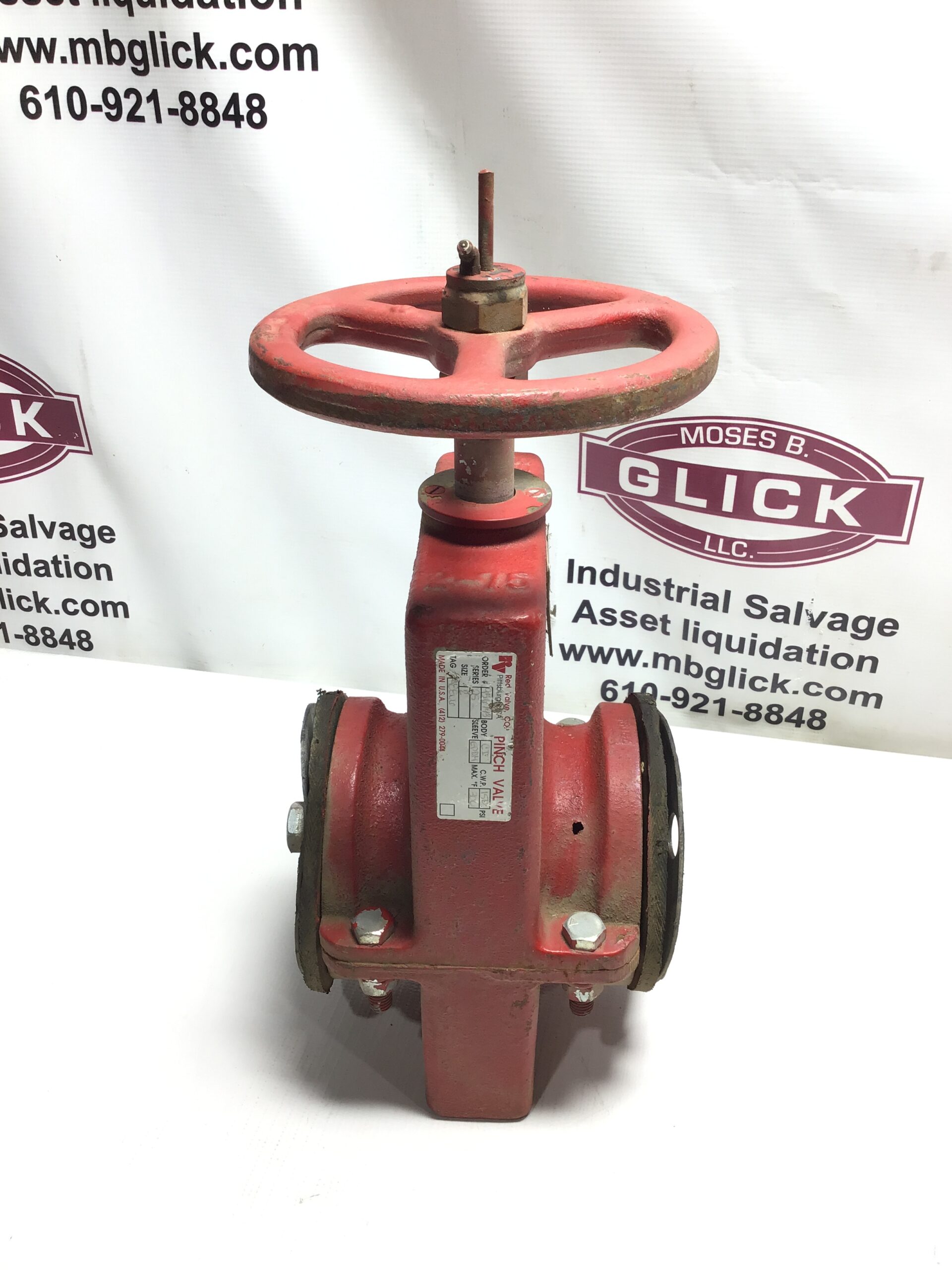 Red Valve 956193 Manual Pinch Valve Size 2 Series 75 CWP 150PSI 300°F ...