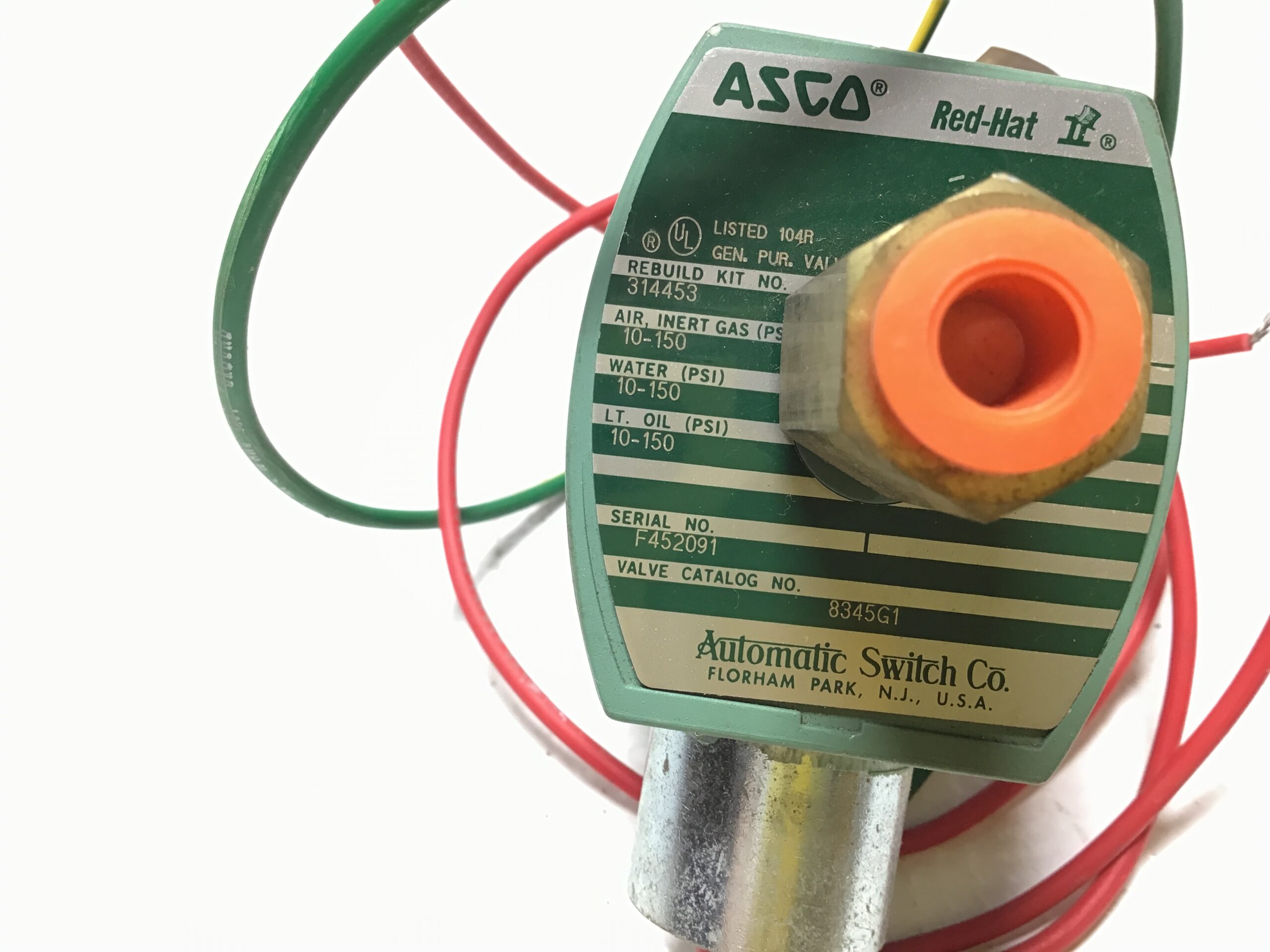 Asco 8345G1 Red Hat Valve 1/4″ NPT 10.1 Watts Encl Types 2,3,3S,4 & 4X ...