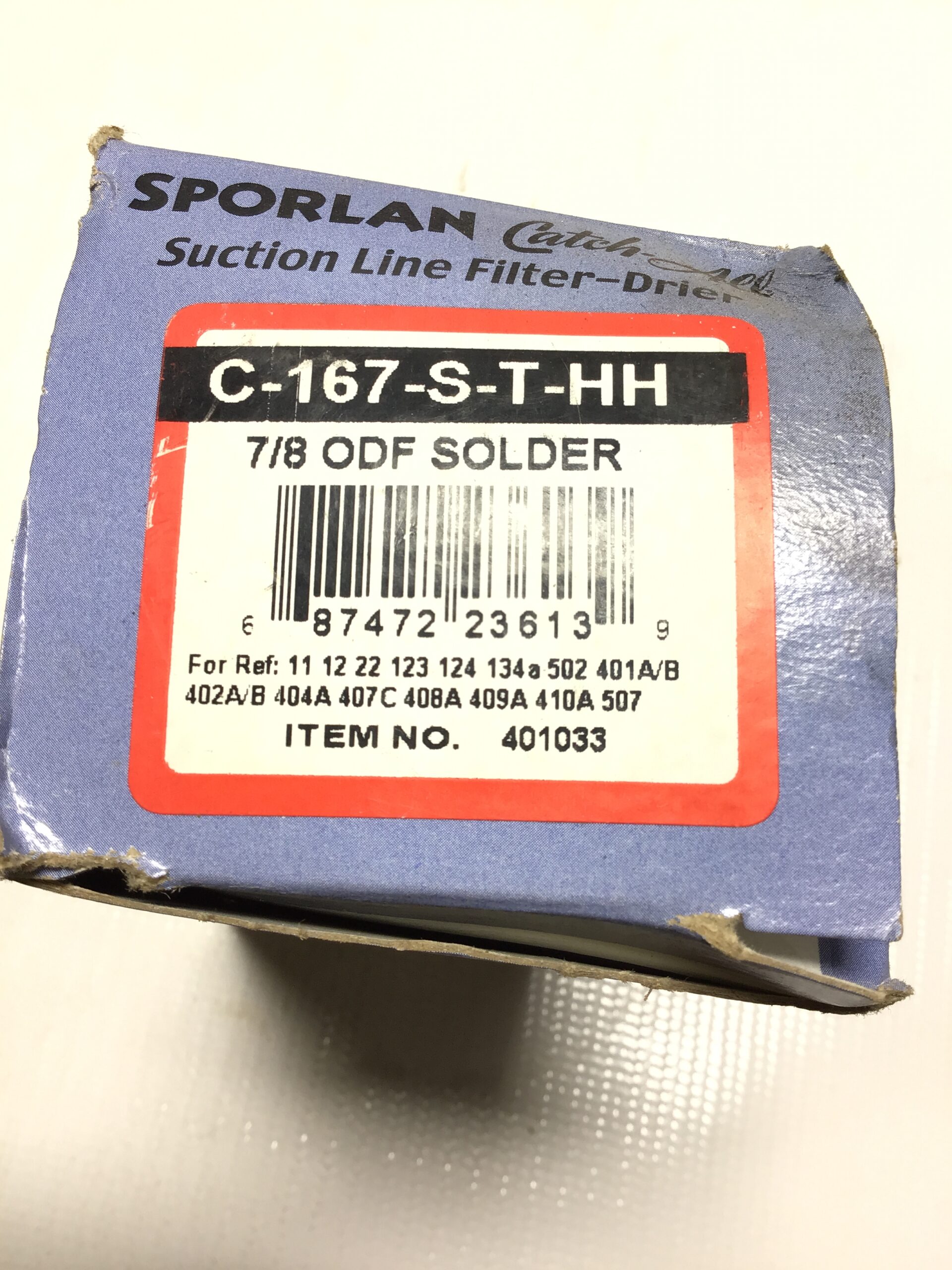 Sporlan C-167-S-T-HH Catch-All Suction Line Filter-Drier 7/8 ODF Solder ...