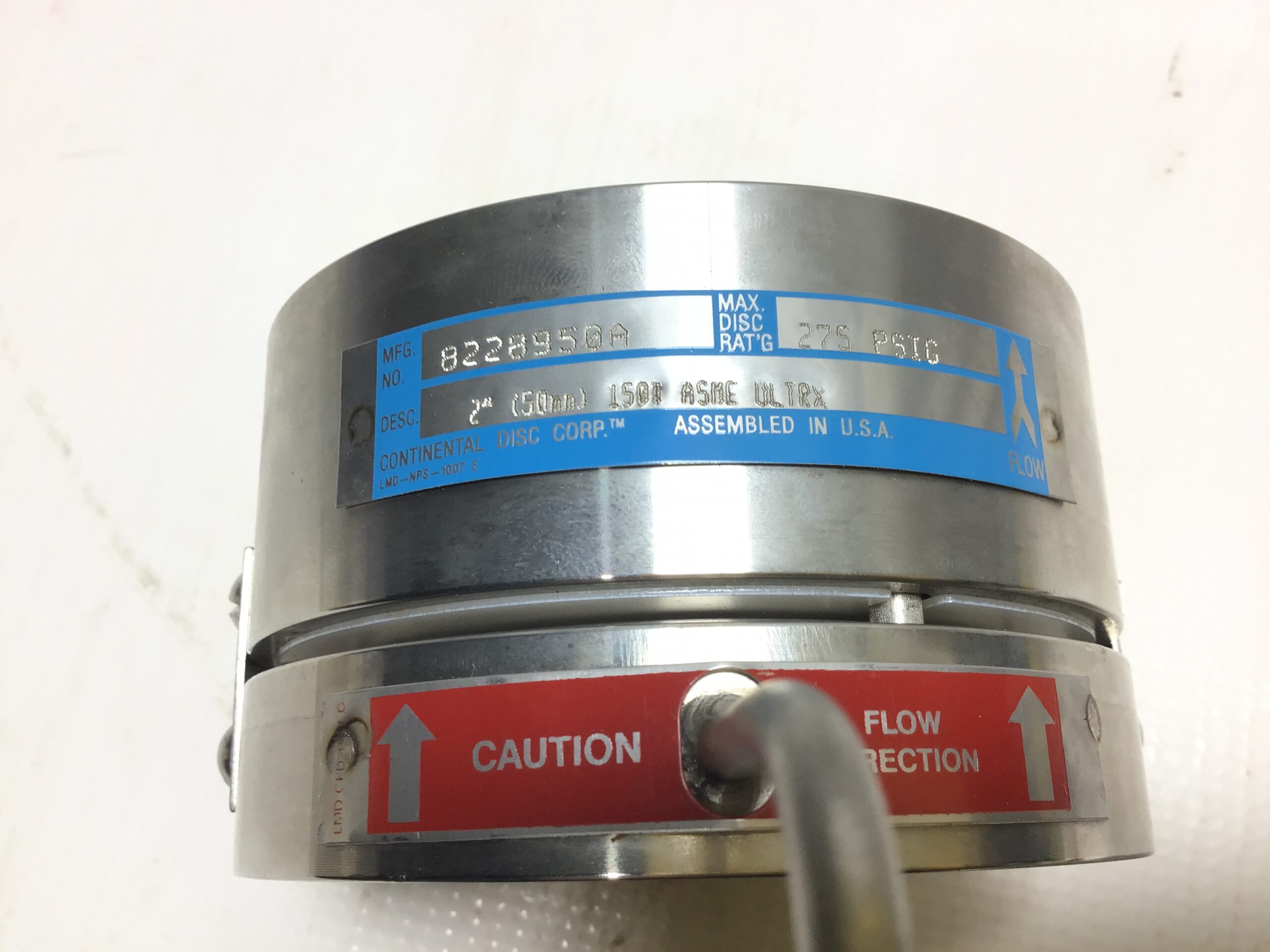 Continental 8228950A Rupture Disc 2″ 150# ASME ULTRX 275PSIG Max Rating ...