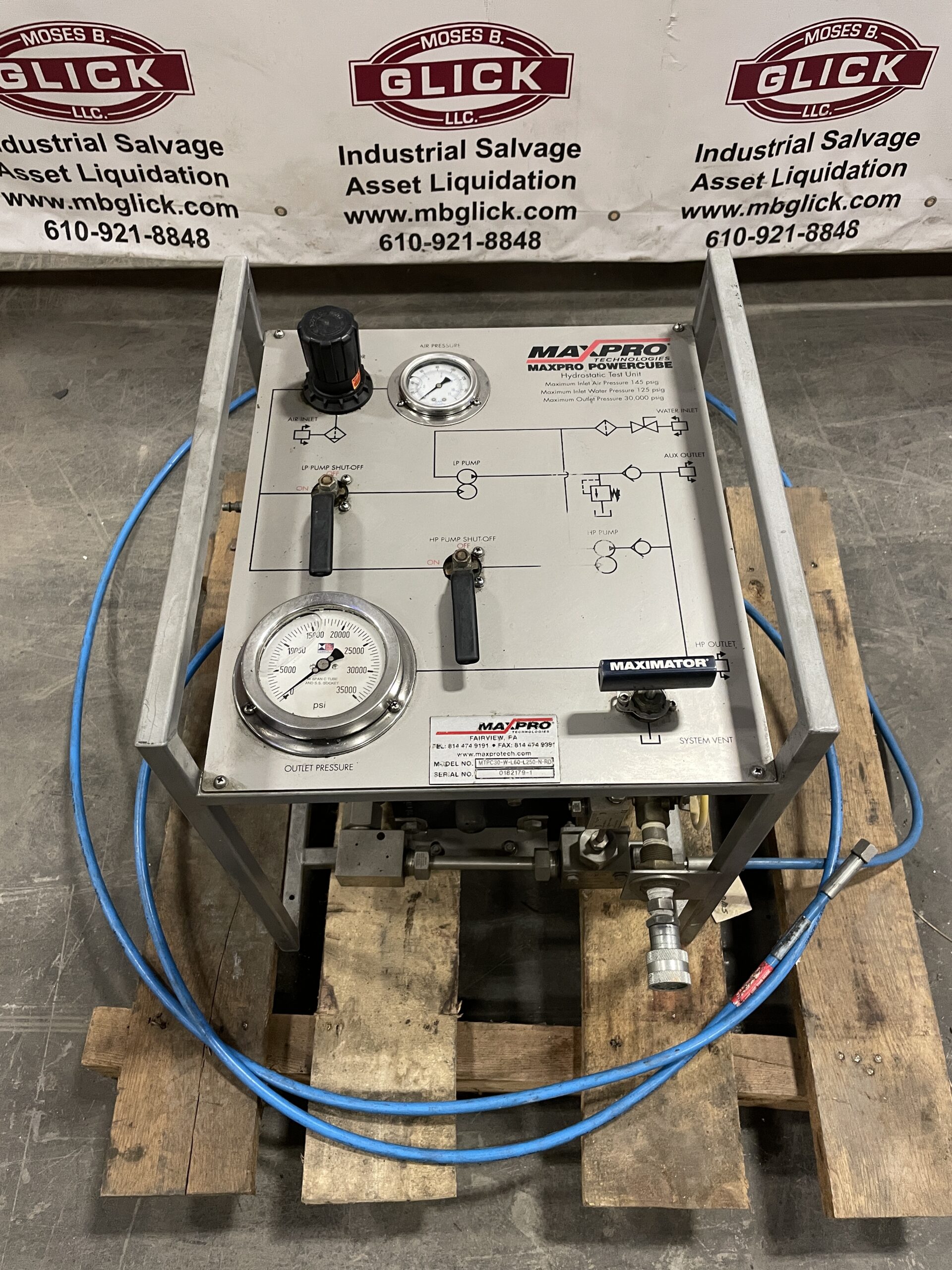 MaxPro MTPC30-W-L60-L250-N-RD PowerCube Hydrostatic Test System ...