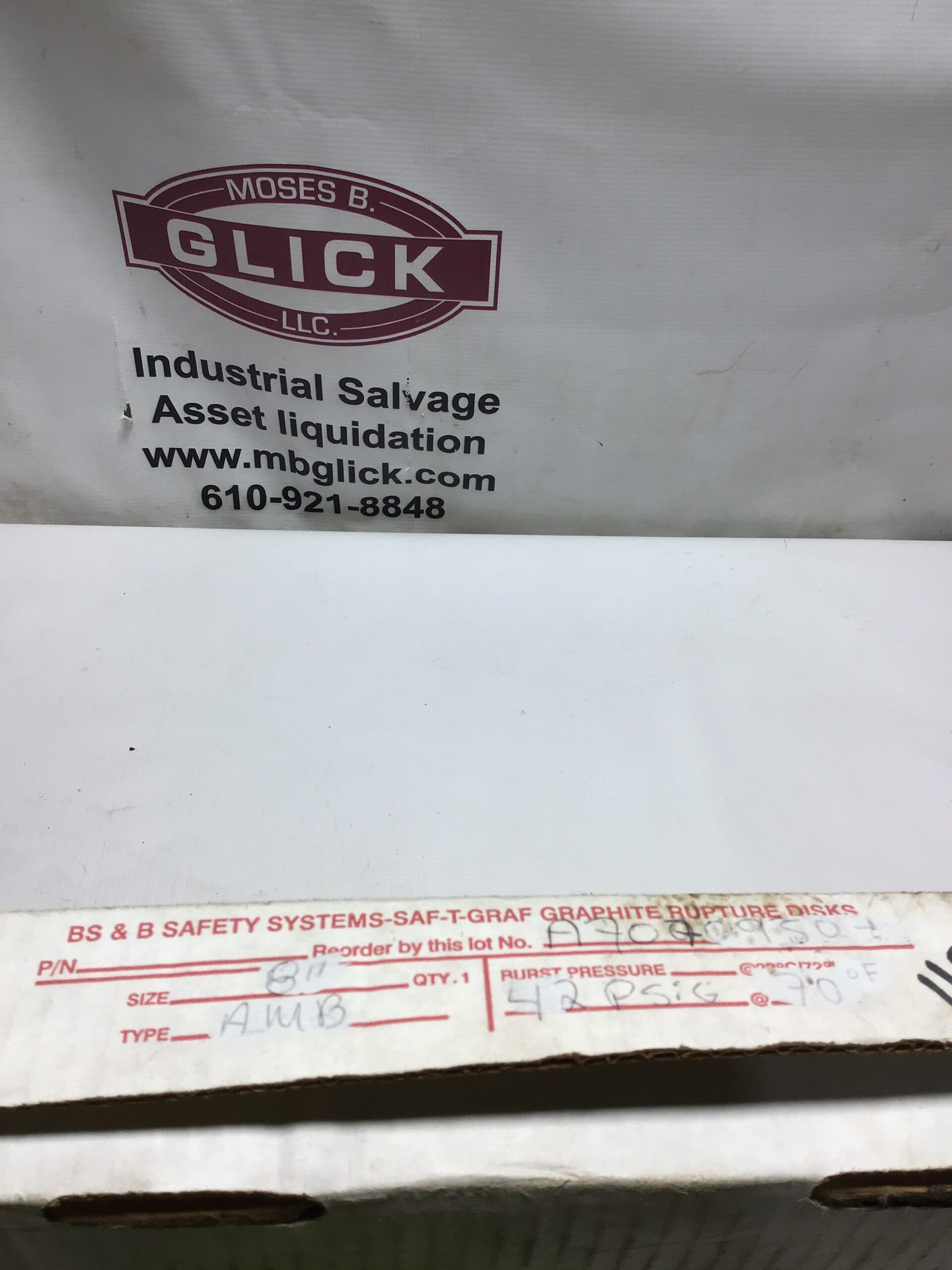 BS&B Safety Systems A7070950-1 SAF-T-GRAF Graphite Rupture Disks ...