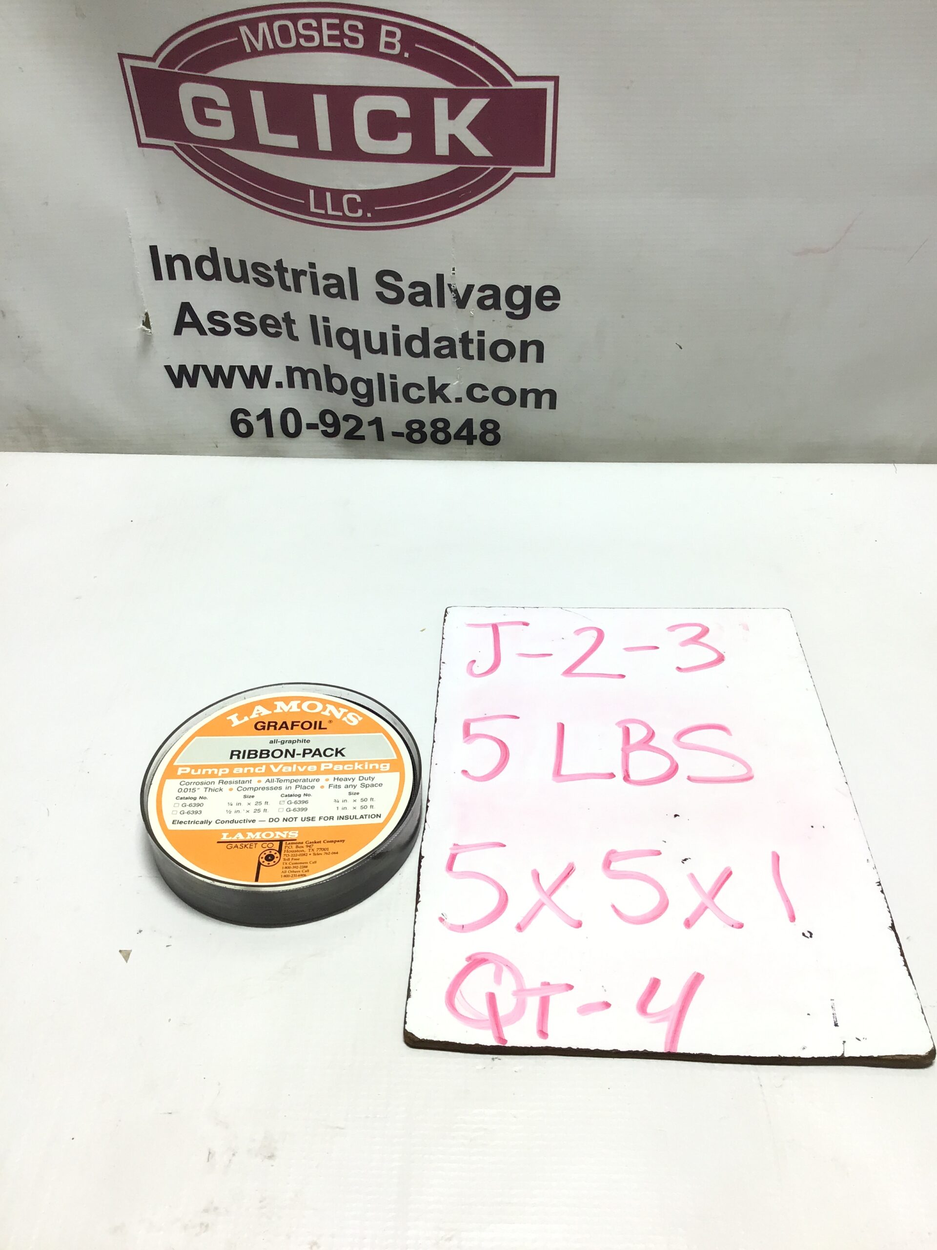 Lamons Grafoil G-6396 All-Graphite Ribbon-Pack Pump and Valve Packing ...
