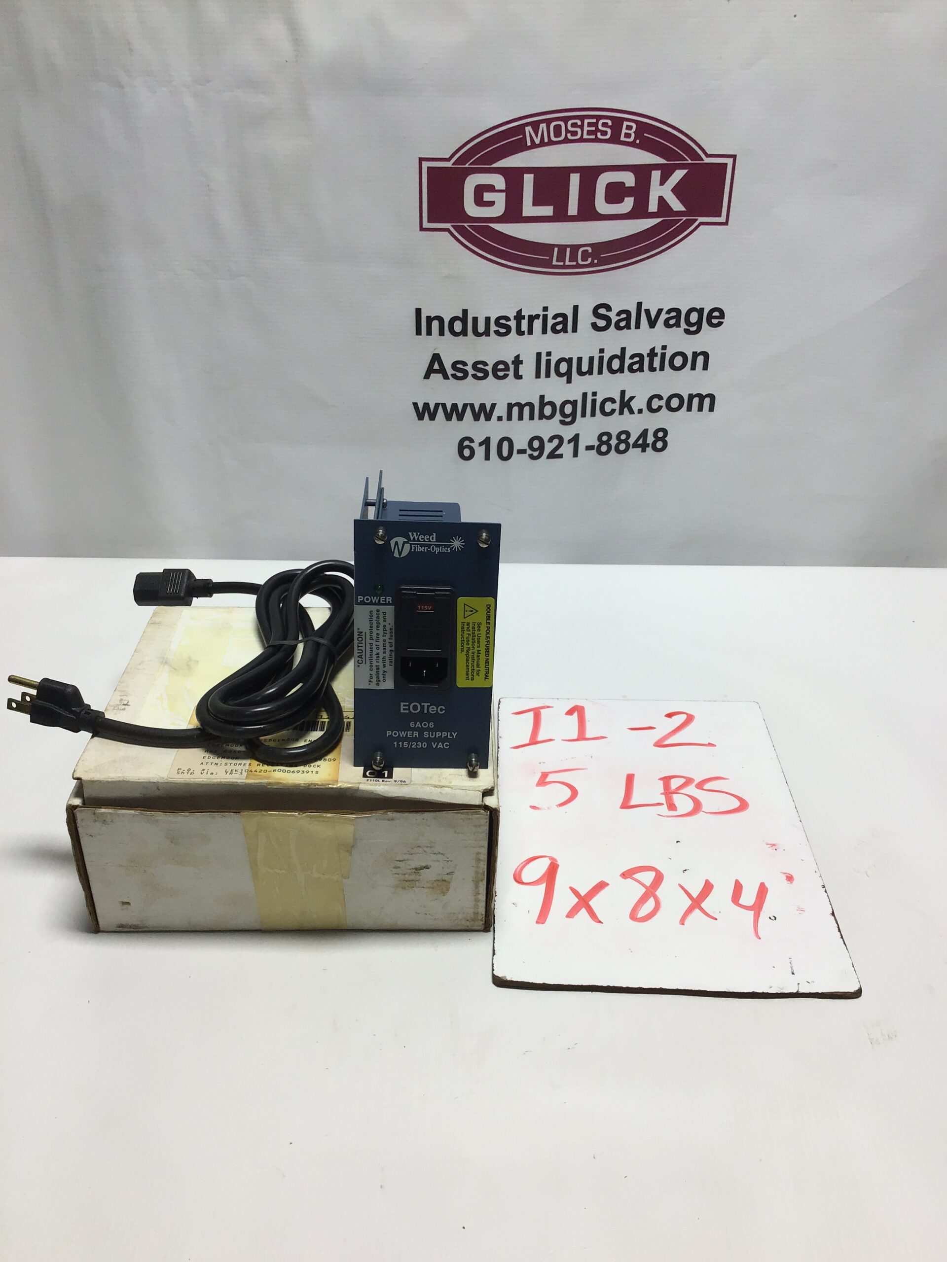 Weed Fiber Optics 6AO6 Power Supply – Moses B. Glick