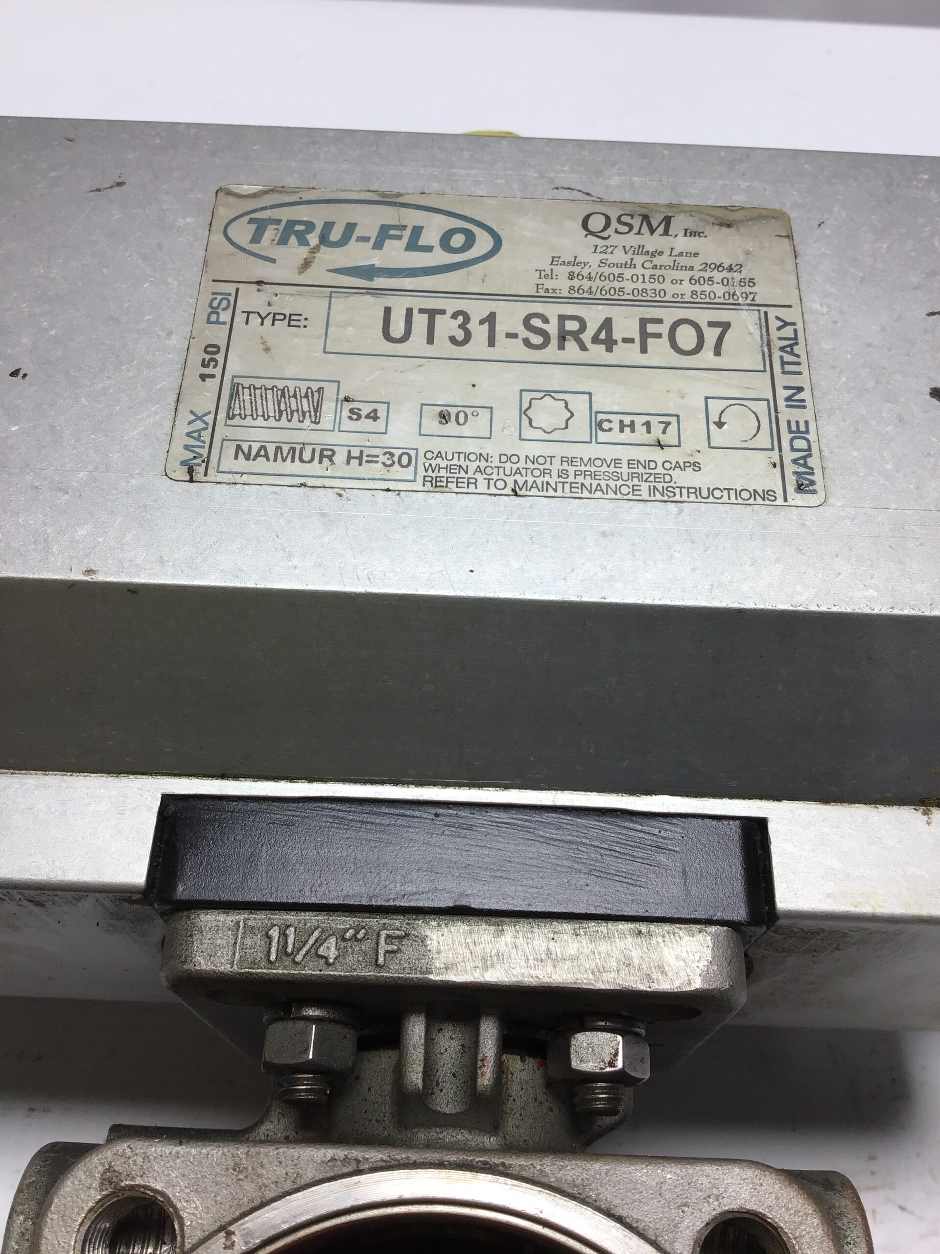 Tru-Flo QSM UT31-SR4-FO7 Pneumatic Actuator – Moses B. Glick