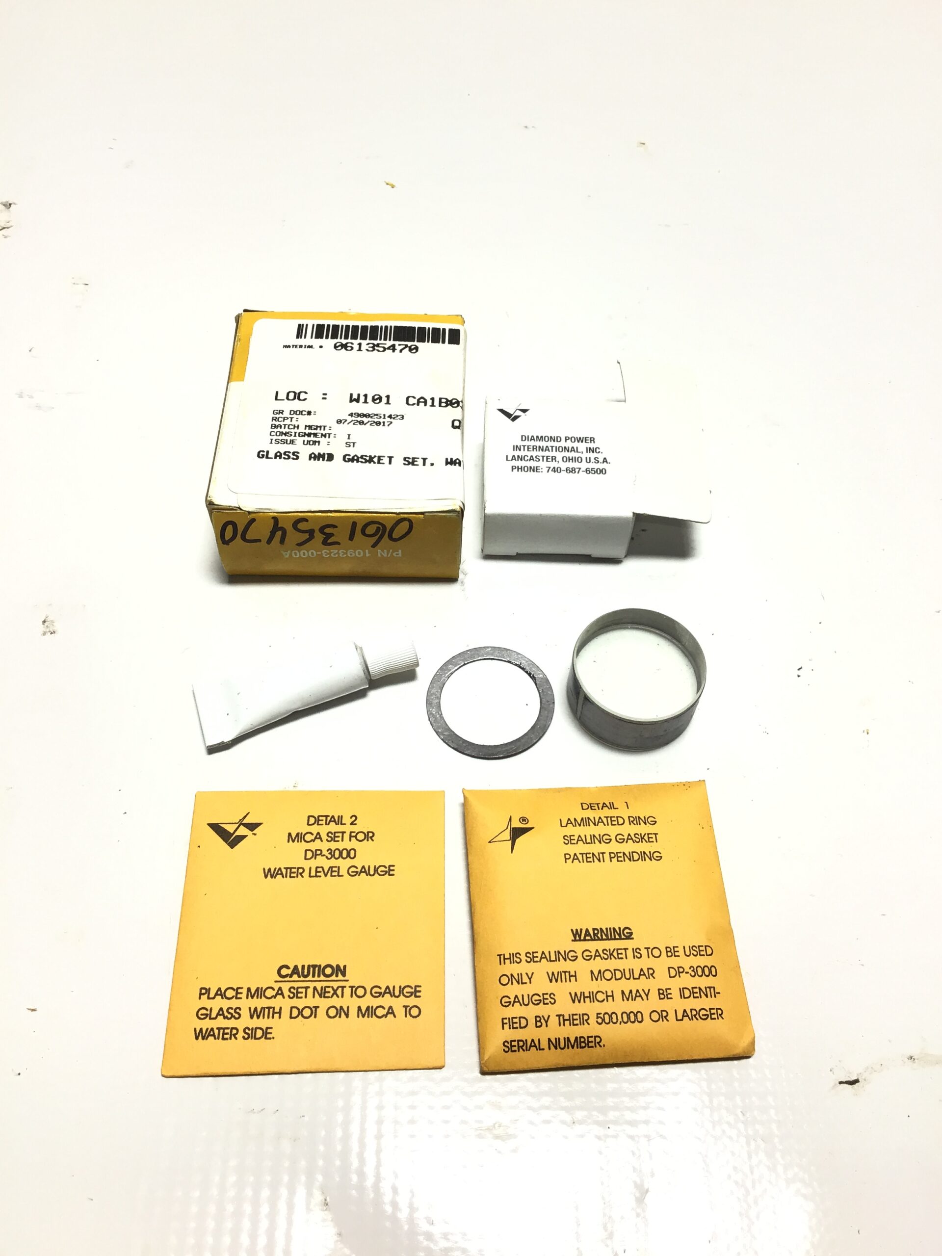 Diamond 109323 000A Glass and Gasket for Water Level Gauge Glass ...